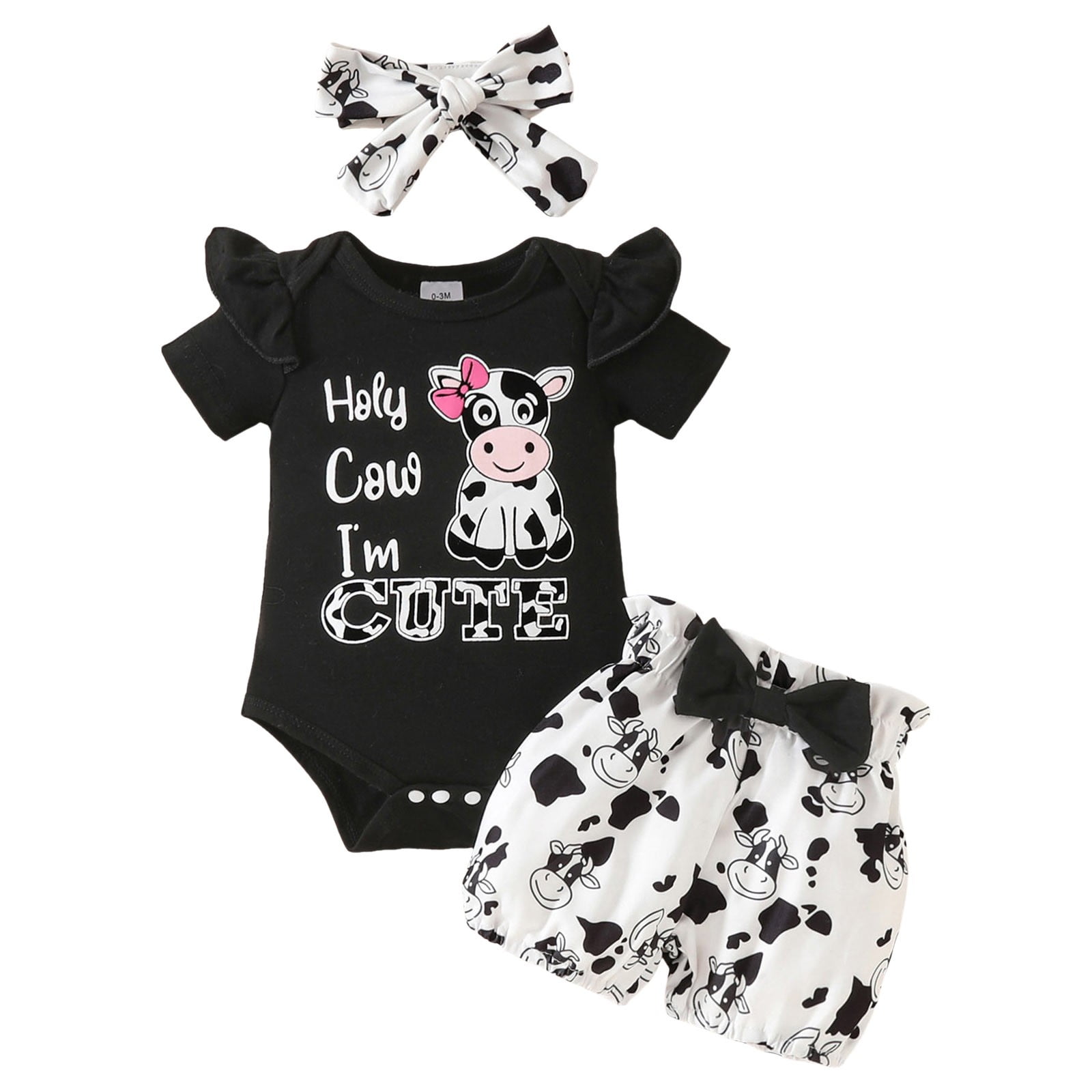 Sopiago Baby Girl Summer Clothes Ruffle Short Sleeve Romper Bodysuit ...