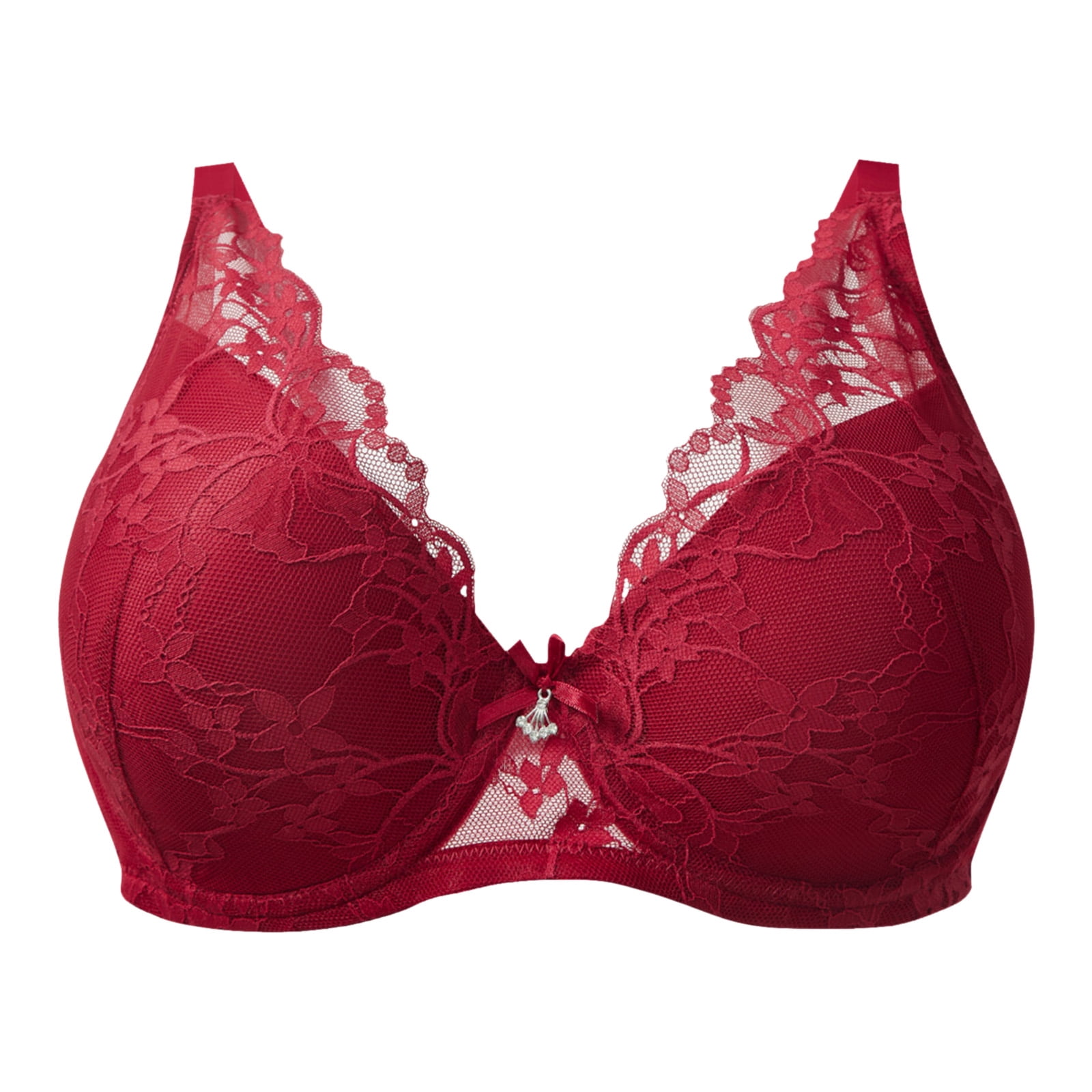Sopiago Seamless Wireless Bras for Women Lace Plus Size Lingerie ...