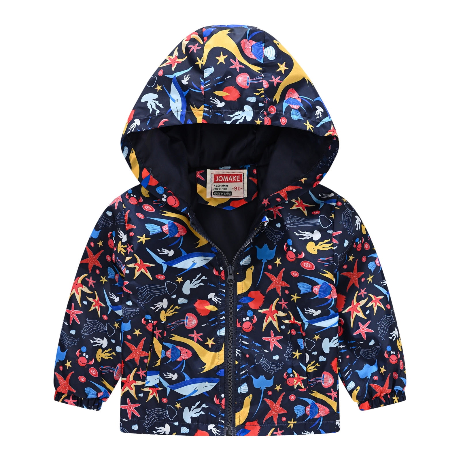 Sopiago Toddler Boys Girls Rain Jacket Spring Fall Kids Zip Hooded ...