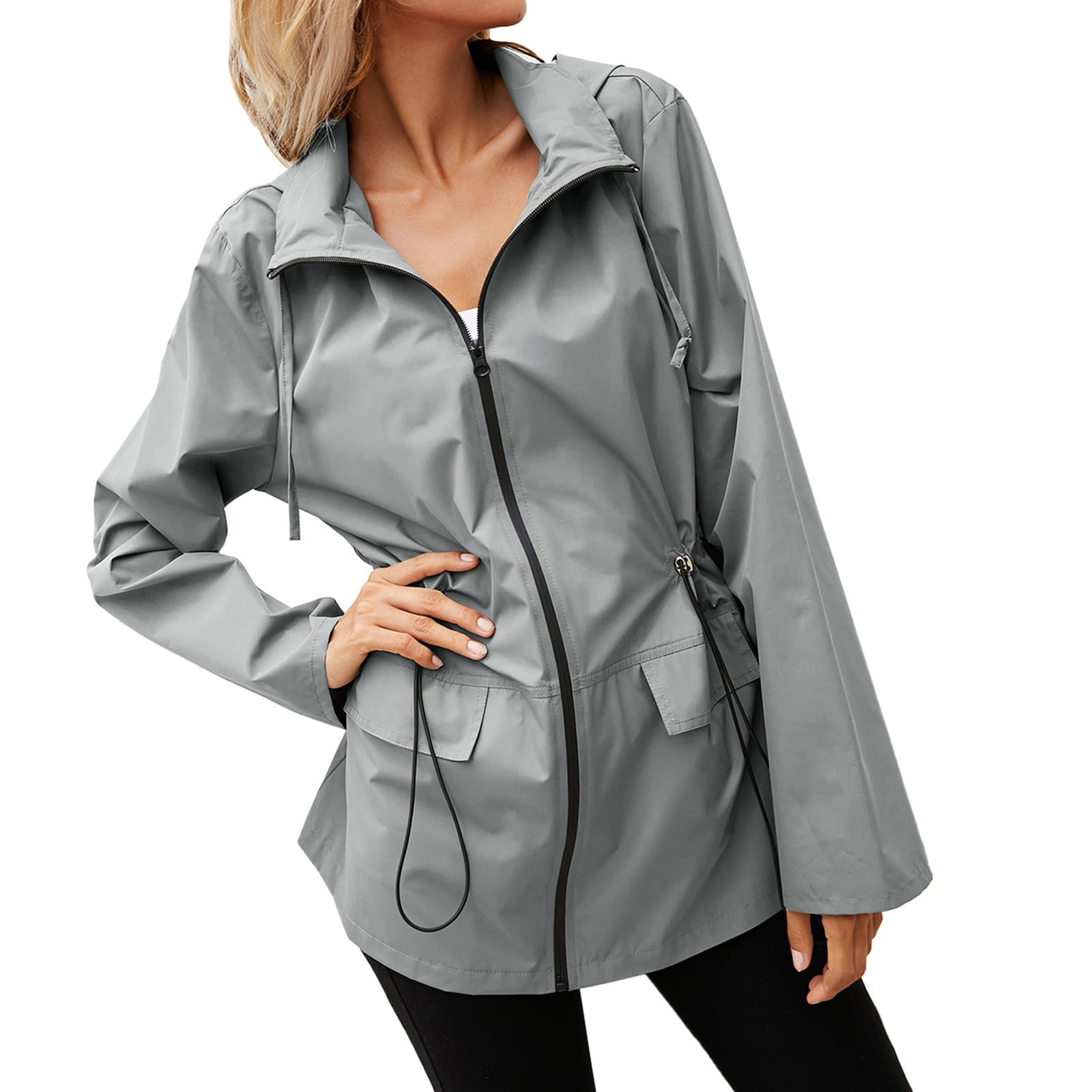 Sopiago Waterproof Lightweight Rain Jacket for Women Active Outdoor ...