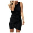 Sopiago Women 2024 Summer Sleeveless Tank Dresses Crew Neck Slim Fit