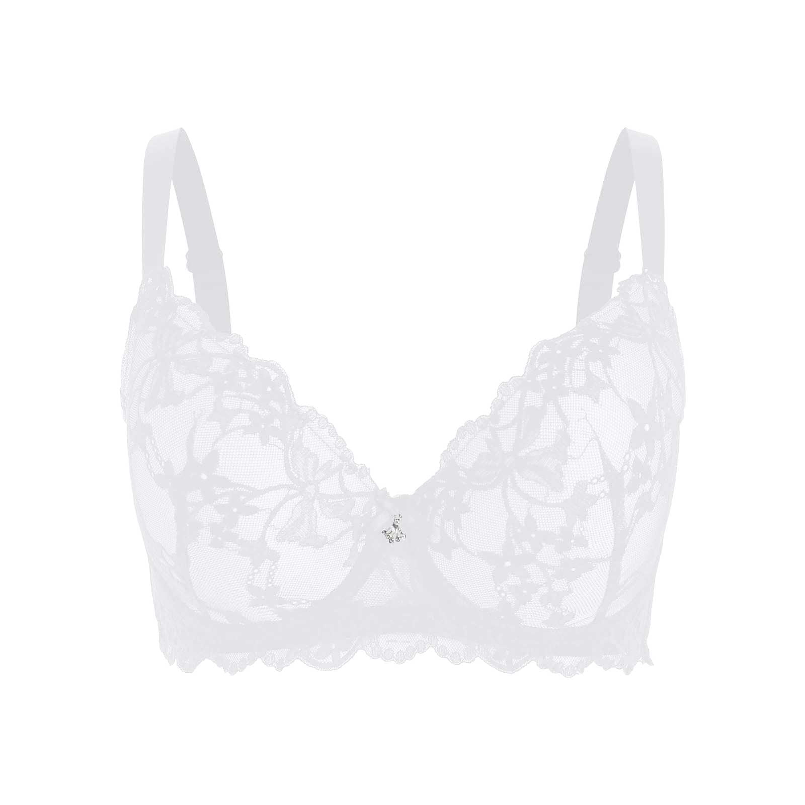 Sopiago Women's Lace Bra Sexy Sheer Balconette See Through Underwire ...