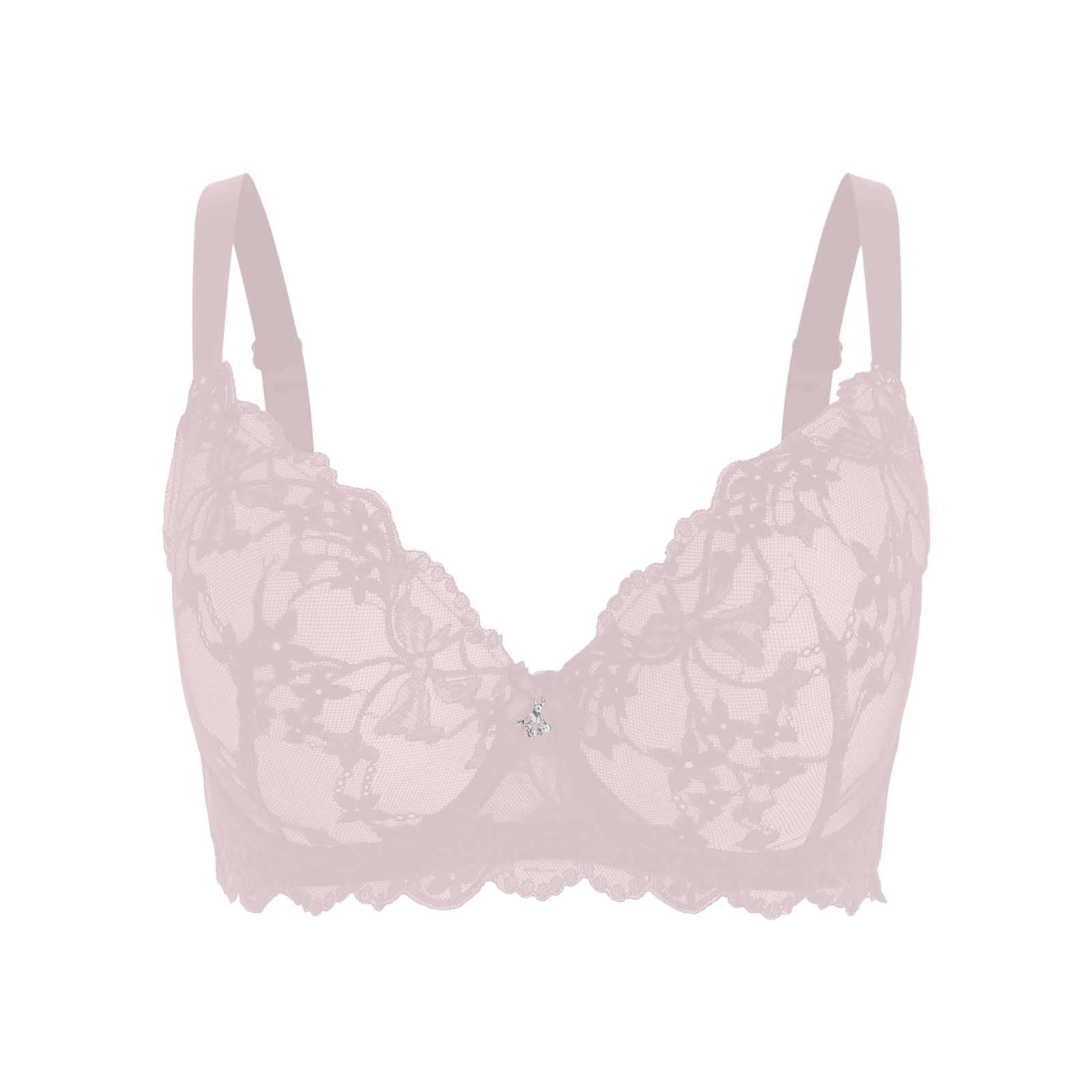 Sopiago Women's Lace Bra Sexy Sheer Balconette See Through Underwire ...