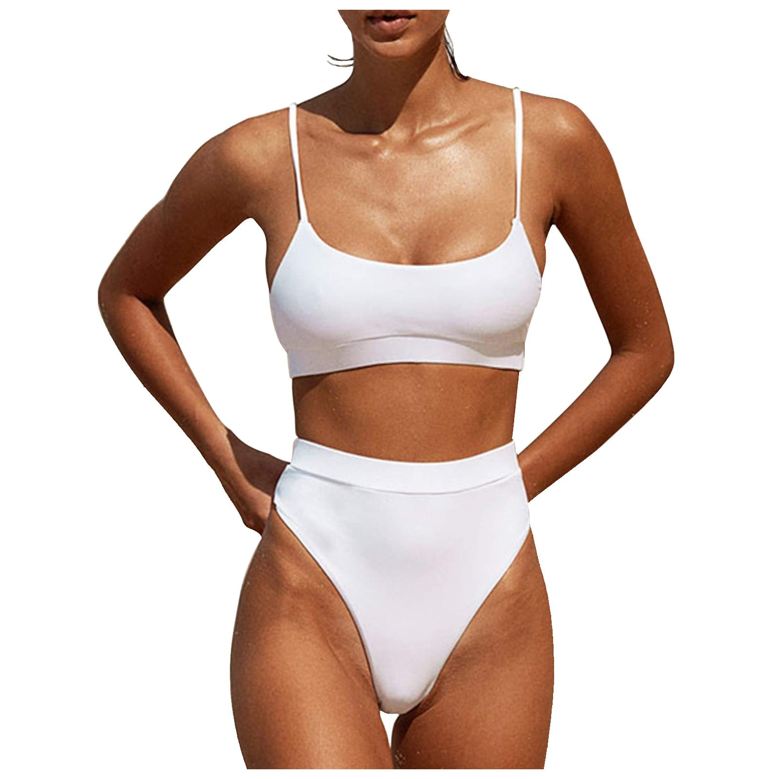 Sopiago Womens Bikini Swimsuits Women Bikini Set Solid Color Sexy