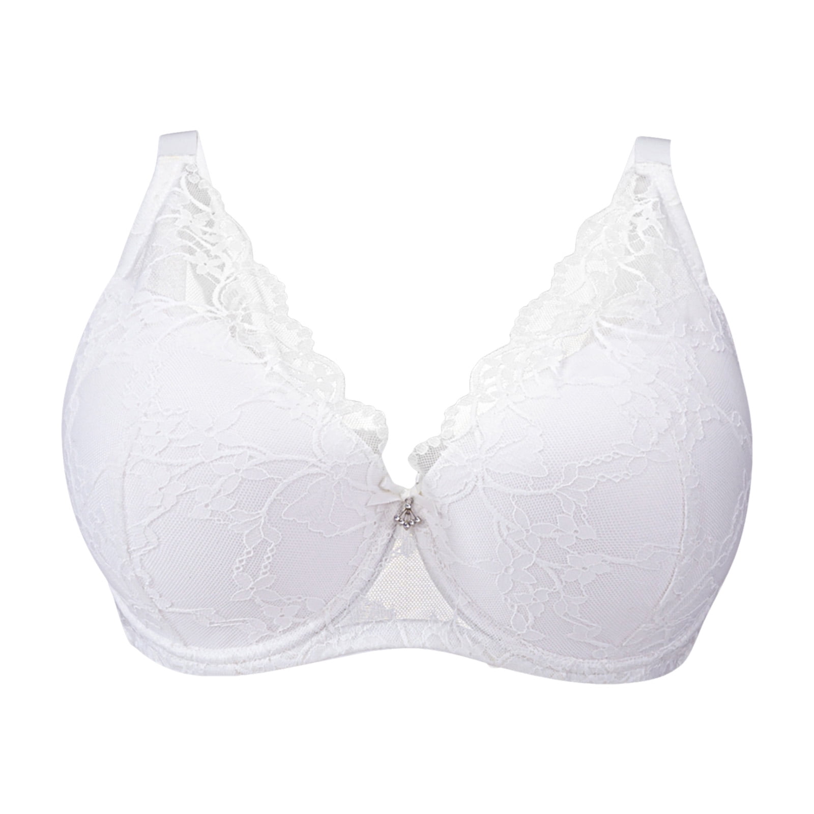 Sopiago Womens Bras Wireless Lace Plus Size Lingerie Without Padding ...