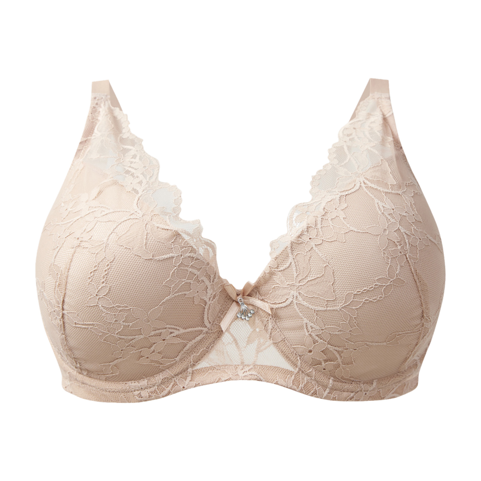 Sopiago Womens Wireless Bras Lace Plus Size Lingerie Without Padding ...