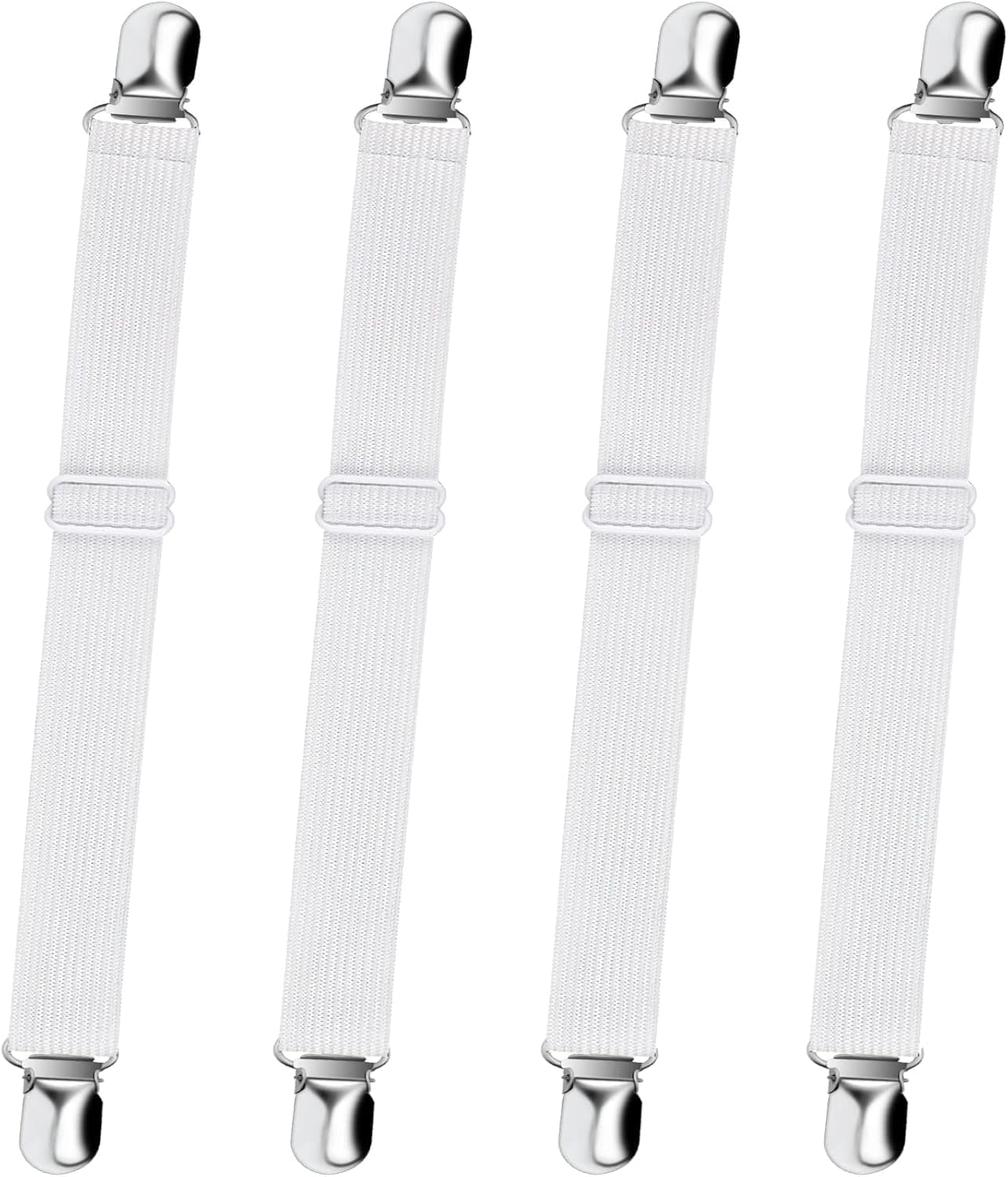 Sopito Bed Sheet Straps, 4Pcs Polyester Adjustable Elastic Fitted Sheet ...