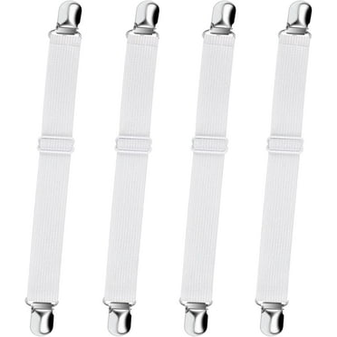 Bed Sheet Fasteners, 4 PCS Adjustable Triangle Elastic Suspenders ...