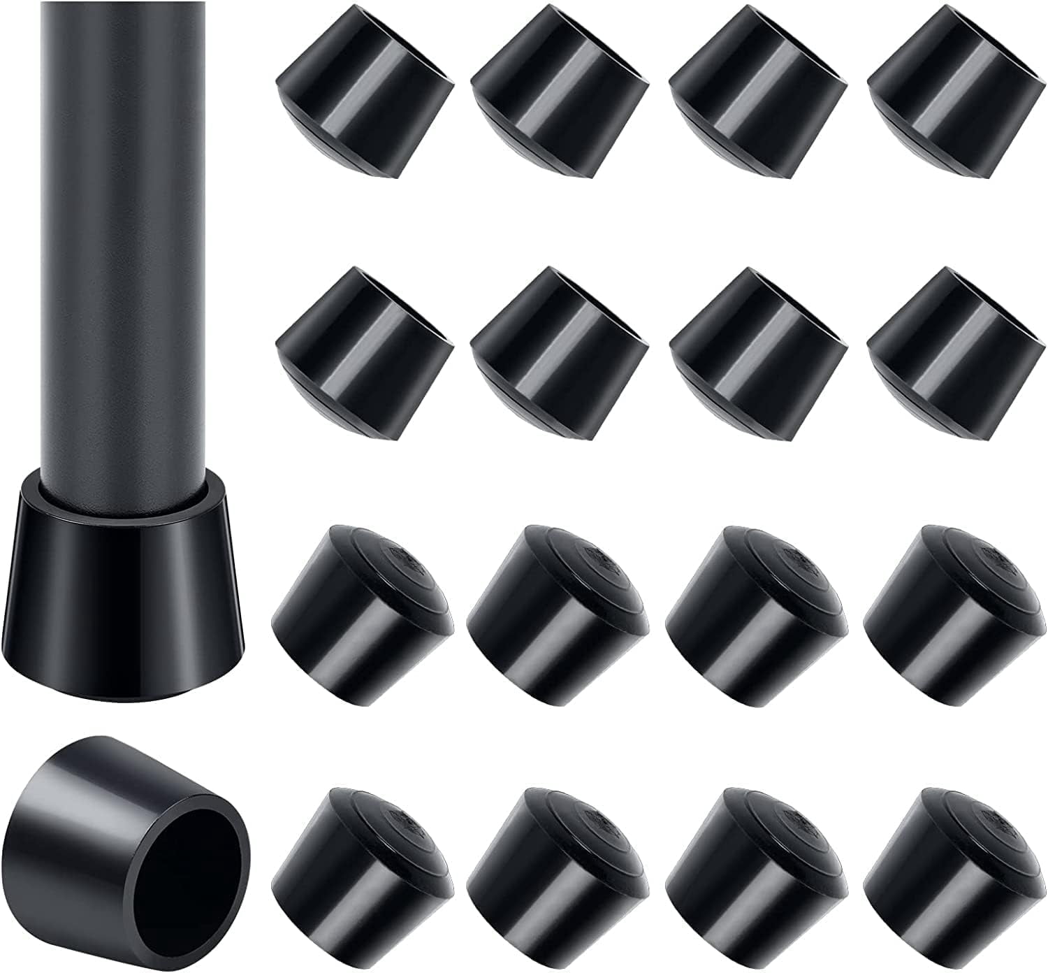 Sopito Chair Leg Caps 1 Inch Rubber Floor Protectors Non-Slip Noise ...