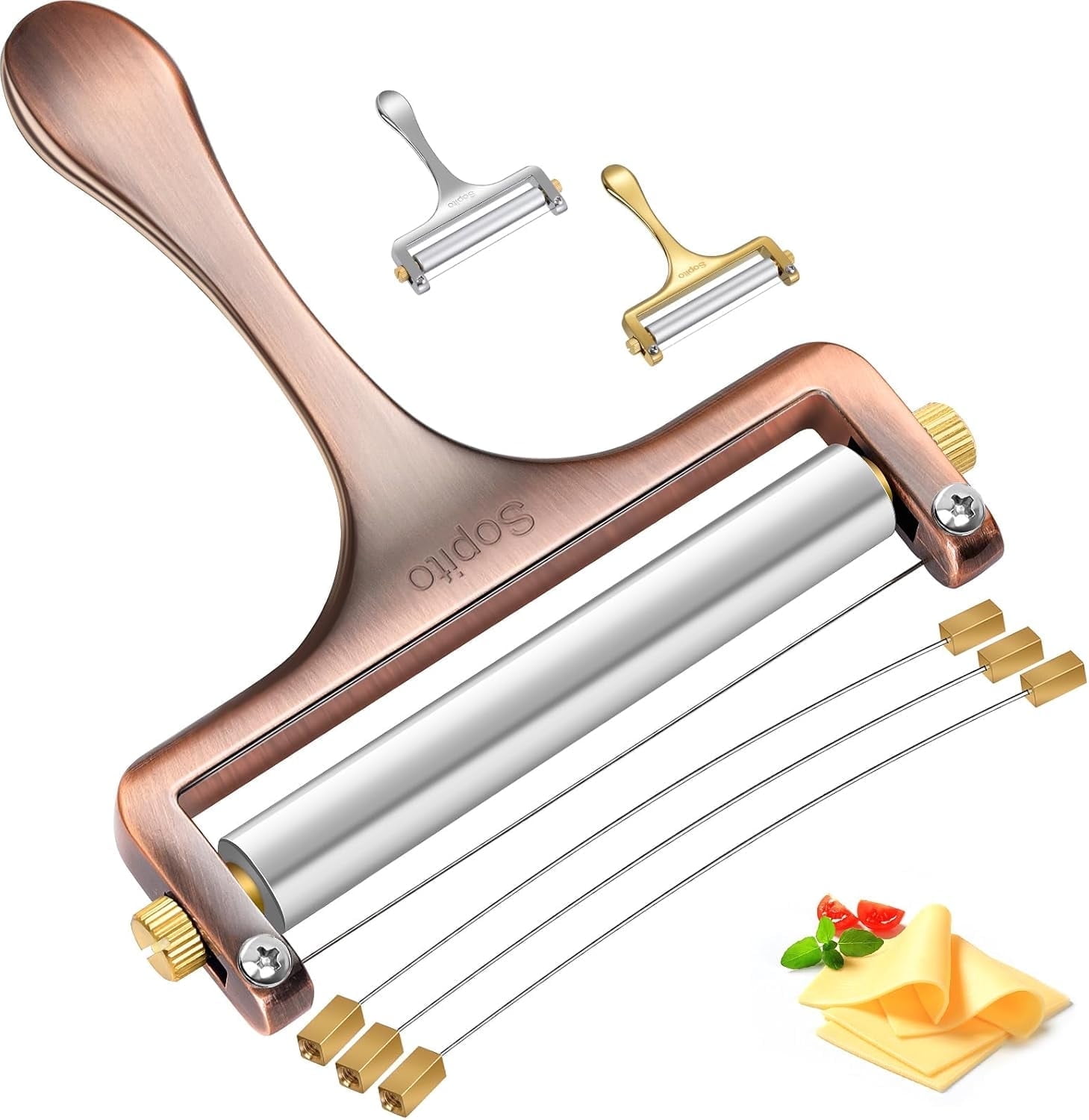Sopito Cheese Slicer Stainless Steel with 3 Extra Wires Great for ...