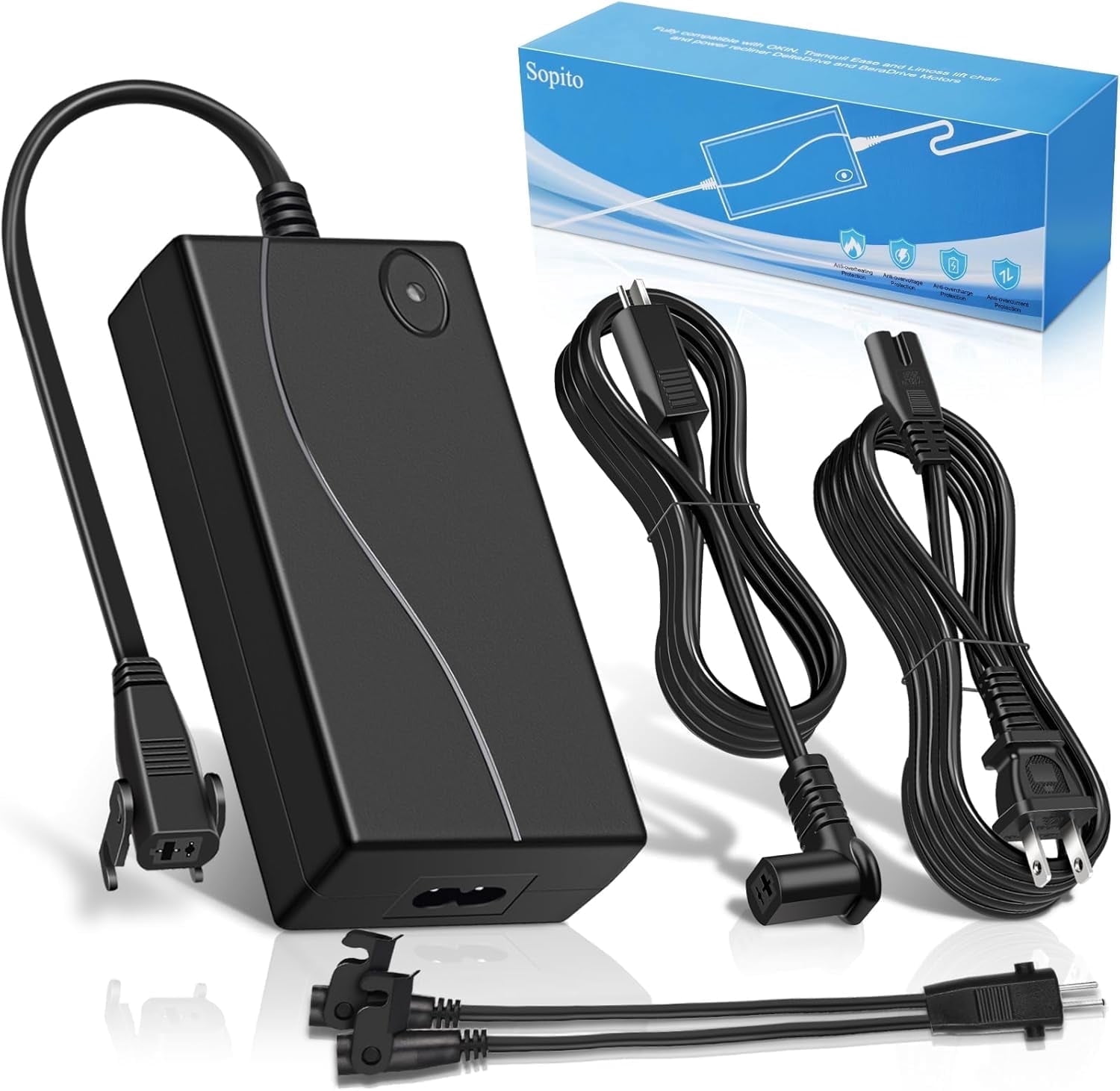 Sopito Universal Power Recliner Supply, 29V 2A 2-Pin Adapter Kit 100 ...