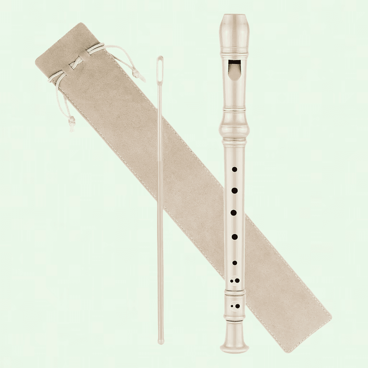 Soprano C Key Recorder 8 Holes, 3-Piece German Style Baroque Finger ...