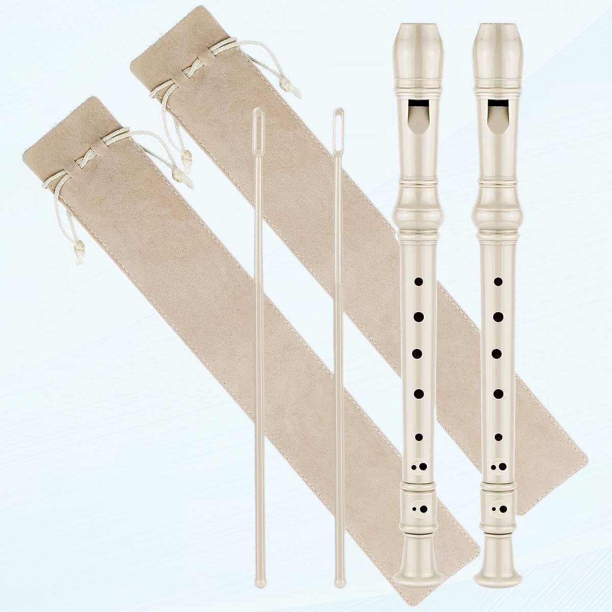 Soprano C Key Recorder 8 Holes German Style 3 Piece Baroque Finger ...