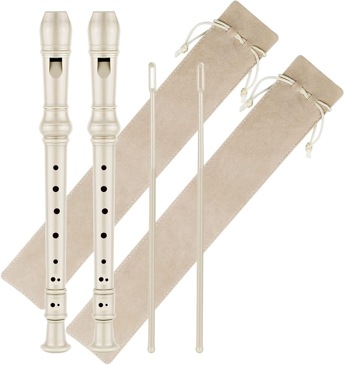 Soprano Recorder C Key 8 Holes 3-Piece German style Baroque Fingering ...