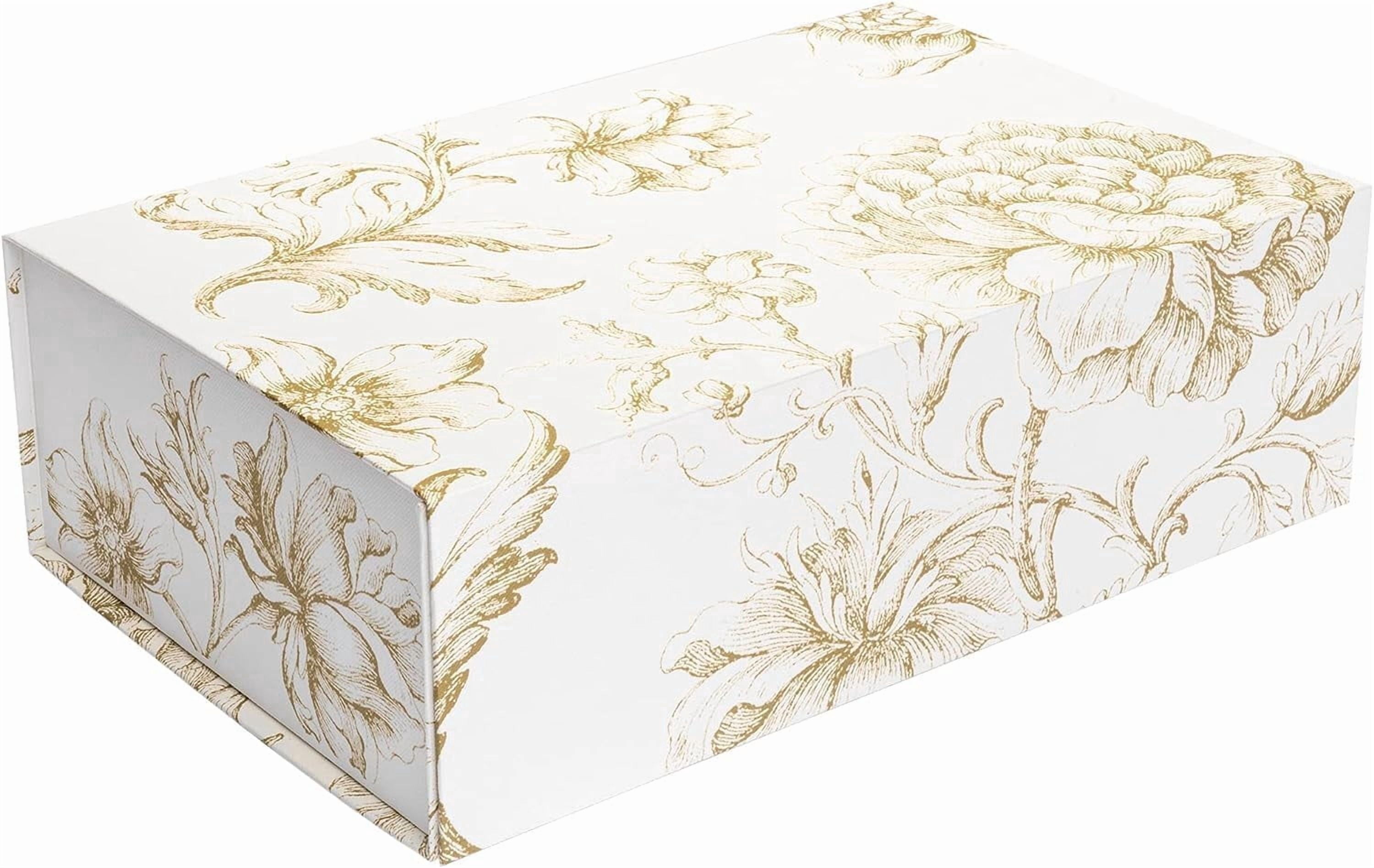 Sorarto Luxury Keepsake Gift Box | Gold Floral Decorative Boxes with ...