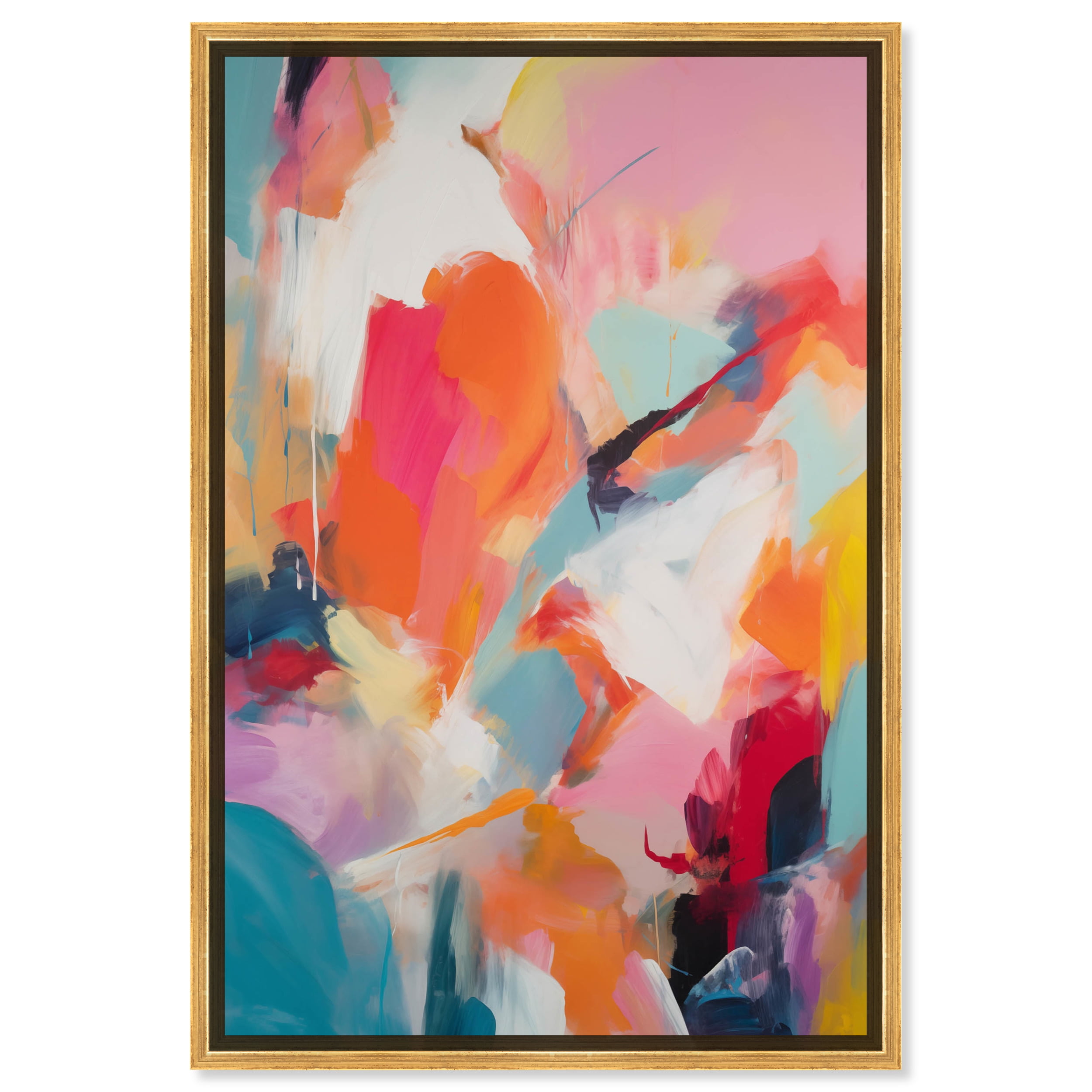 Sorbet Abstract II Retro Modern Abstract Canvas Wall Art by Art Remedy ...