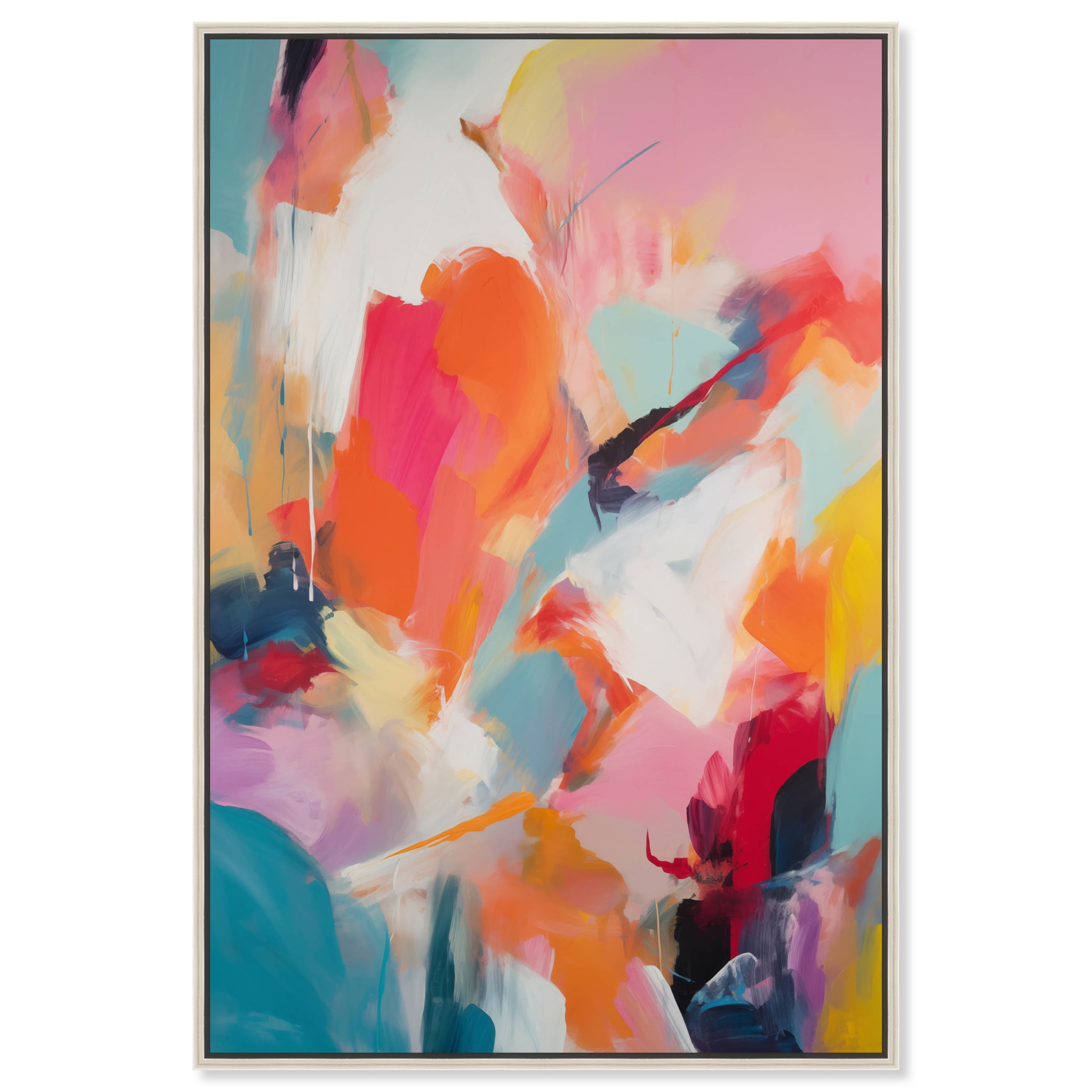 Sorbet Abstract II Retro Modern Abstract Canvas Wall Art by Art Remedy ...