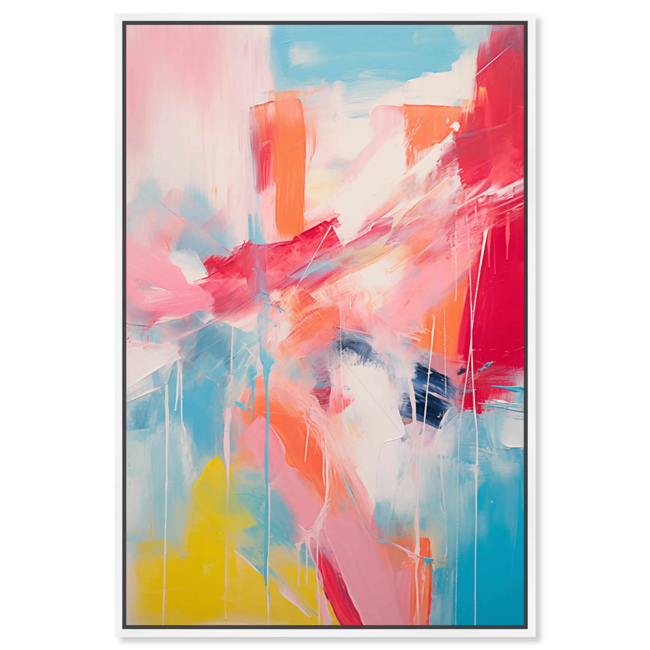 Sorbet Abstract Retro Modern Abstract Canvas Wall Art by Art Remedy ...