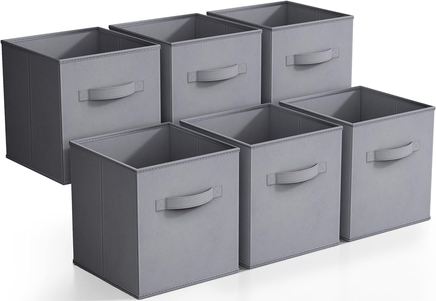 Household Essentials Foldable Fabric Storage Bins | Set of 6 Cubby ...