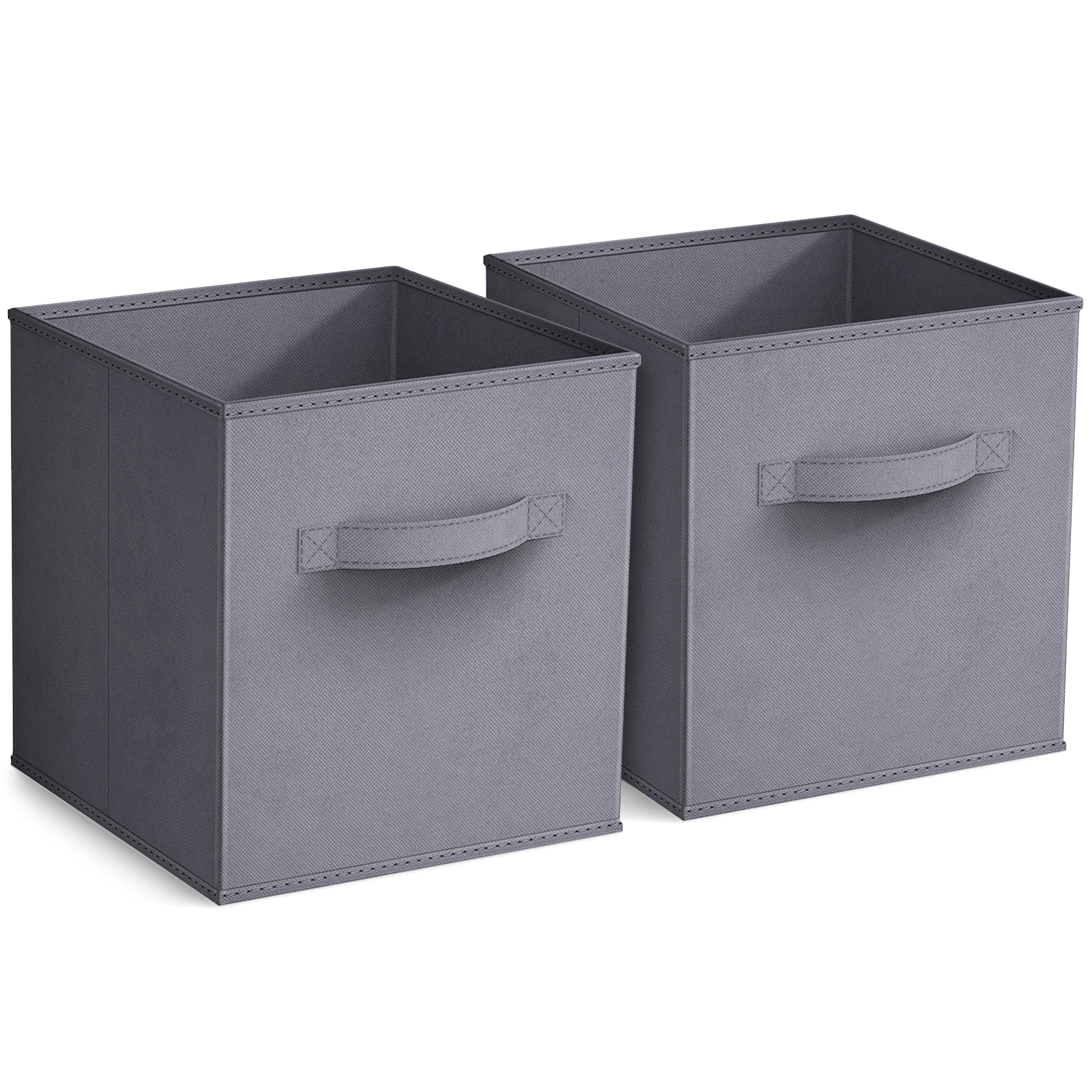 Sorbus 11" Foldable Fabric Storage Cube Bin, Gray (2 pack) - Walmart.com