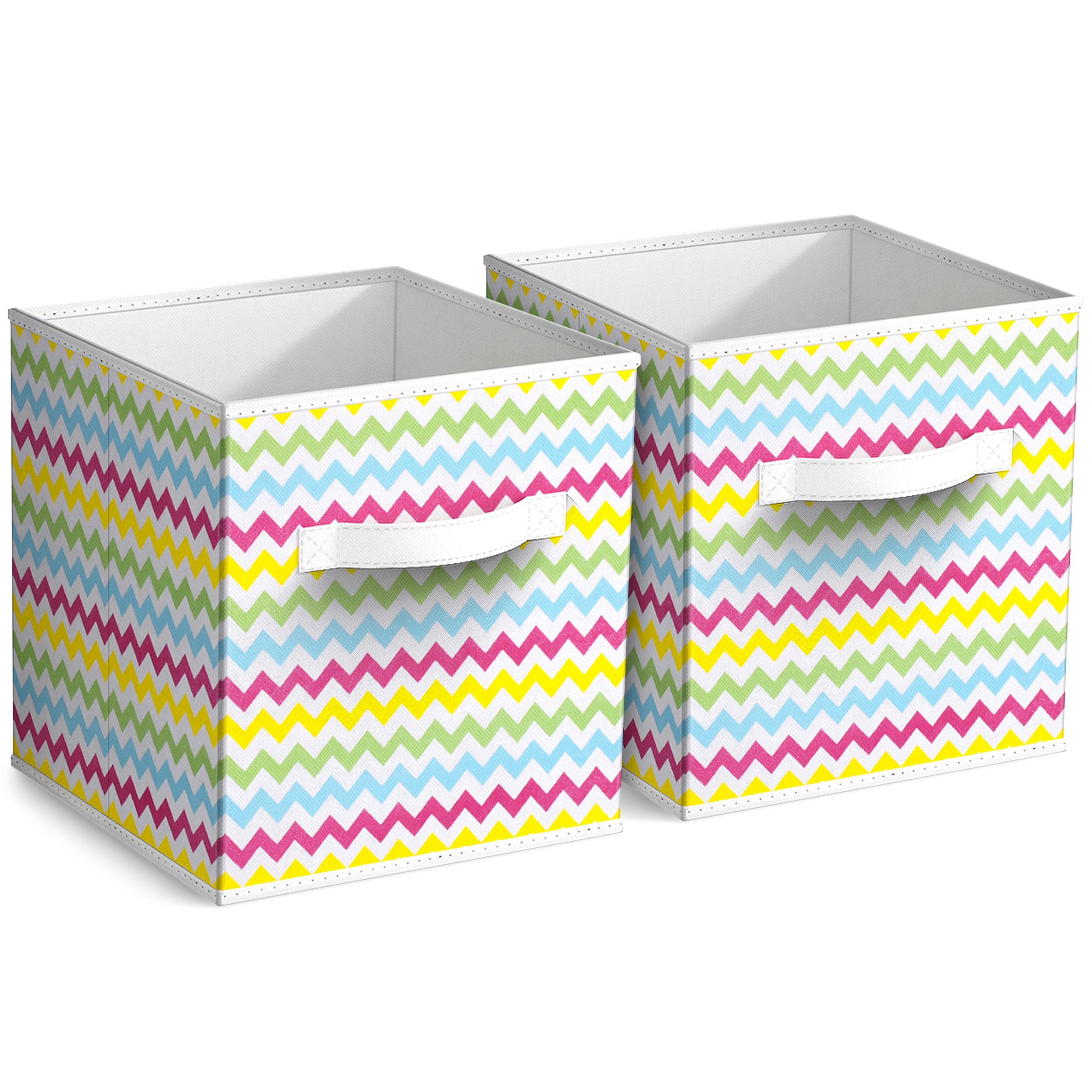 Sorbus 11" Foldable Fabric Storage Cube Bin, Multi Chevron (2 pack ...