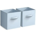Sorbus 11" Foldable Fabric Storage Cube Bin, Pastel Blue (2 pack ...