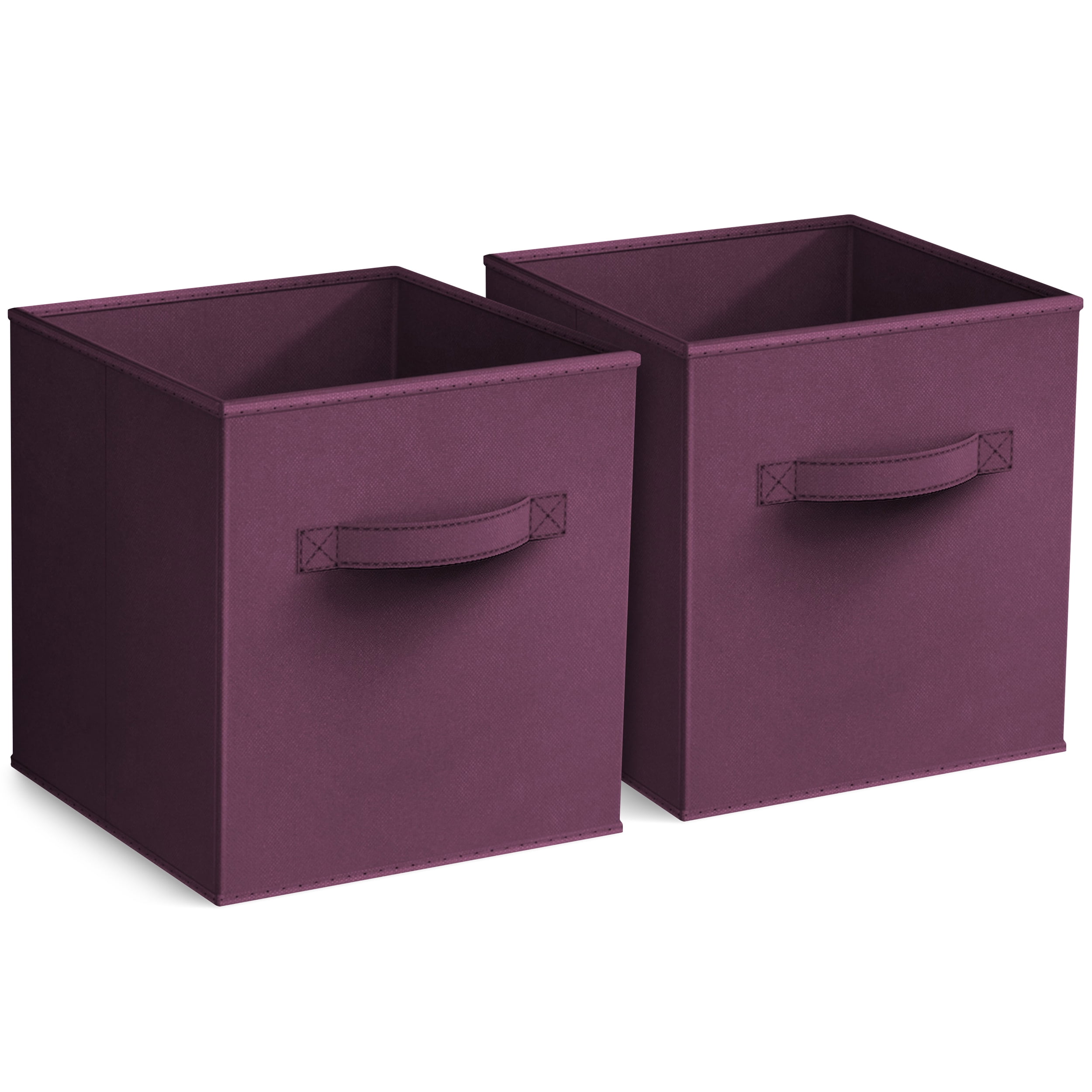 Sorbus 11" Foldable Fabric Storage Cube Bin, Purple (2 pack) - Walmart.com