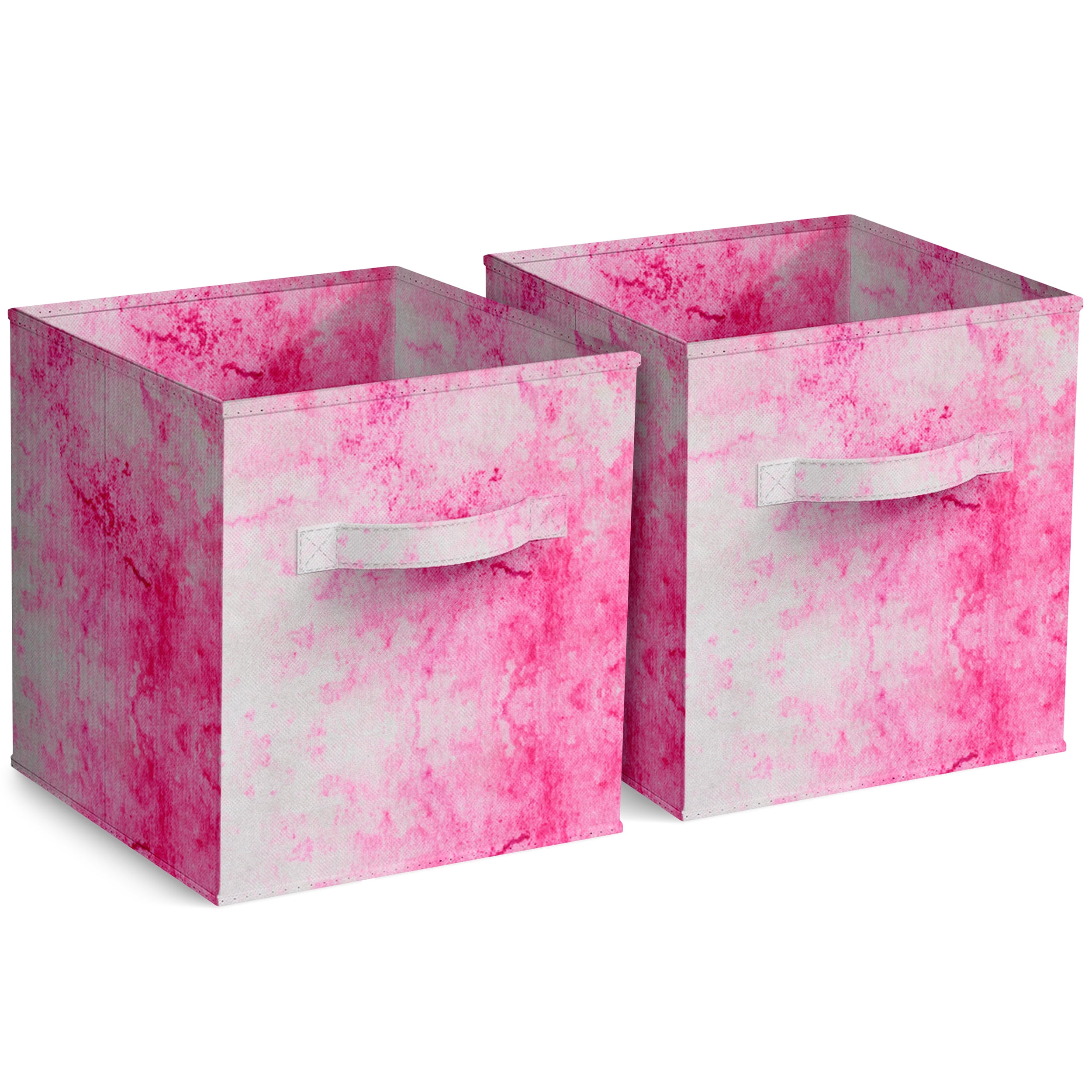 Sorbus 11" Foldable Fabric Storage Cube Bin, Tie-Dye Pink (2 pack ...