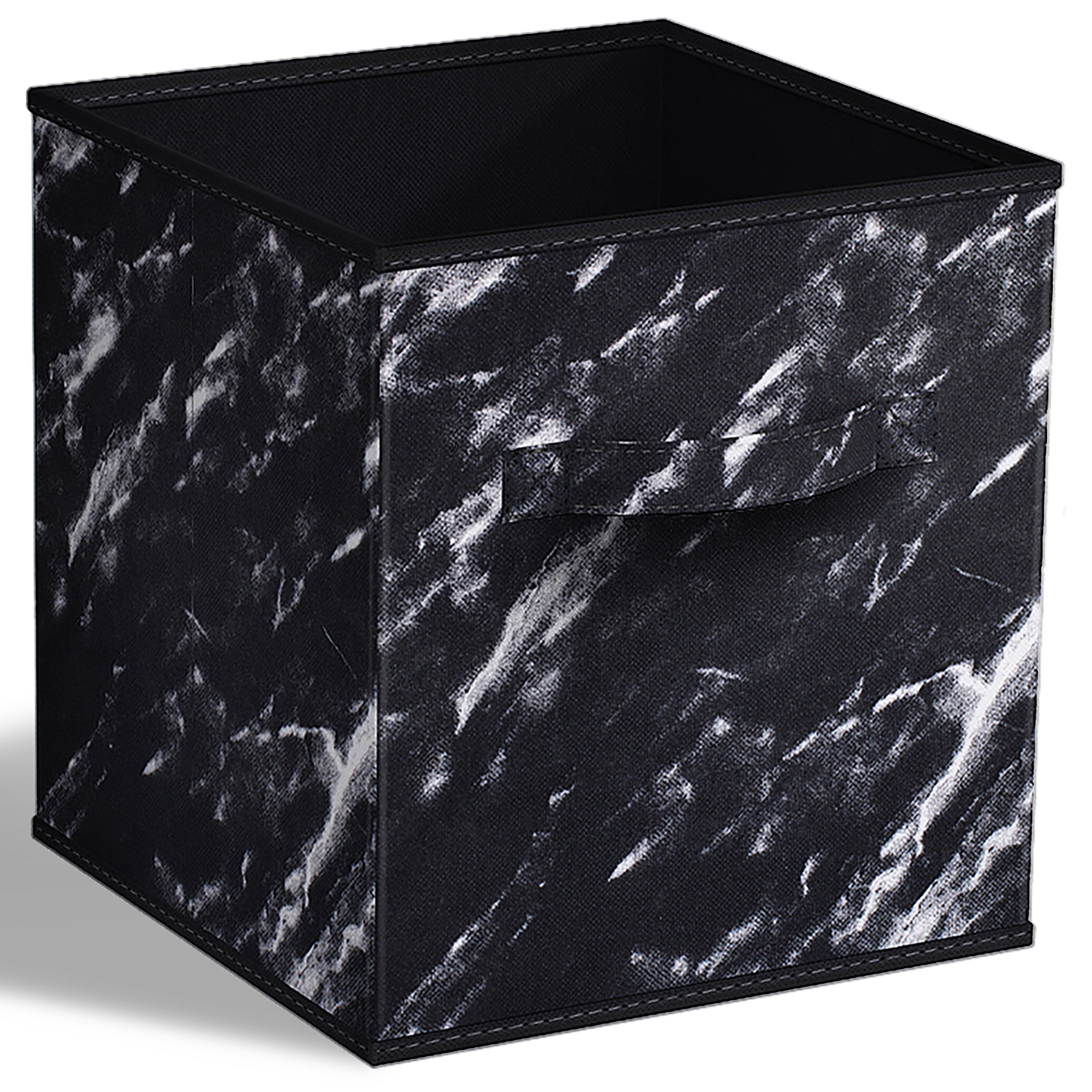 Sorbus 11" Marble Print Foldable Fabric Storage Cube Bin, Black ...