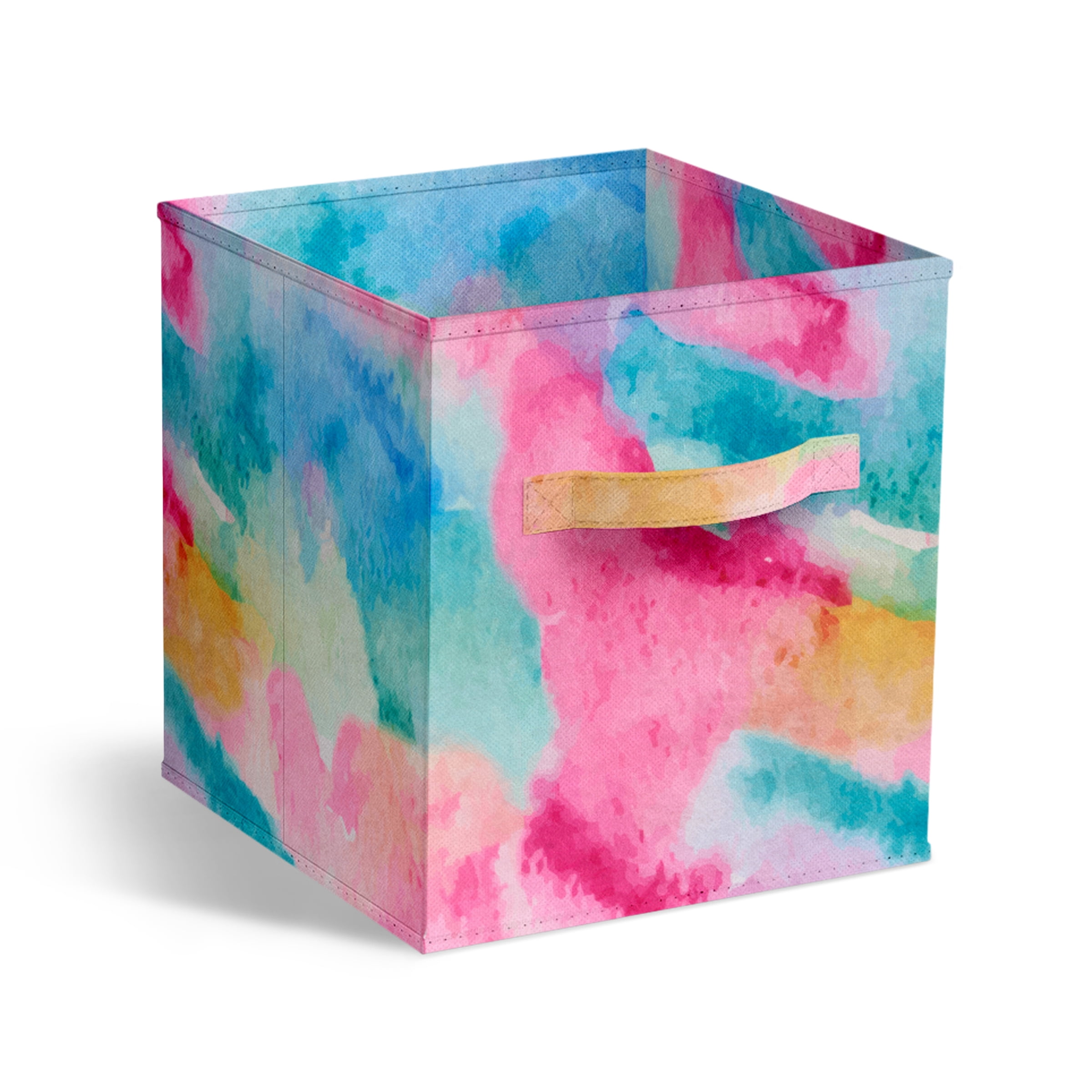 Sorbus 11" Tie-Dye Foldable Fabric Storage Cube Bin, Water Color ...