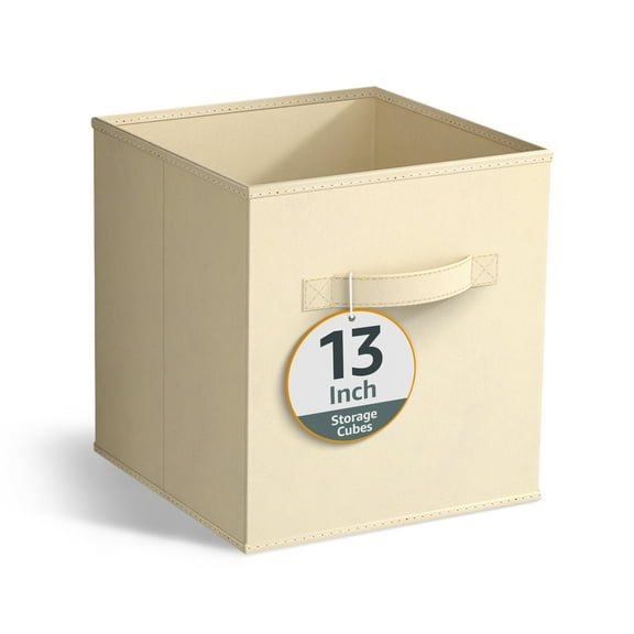 Sorbus 11" Foldable Fabric Storage Cube Bin, Wood Brown (2 pack ...