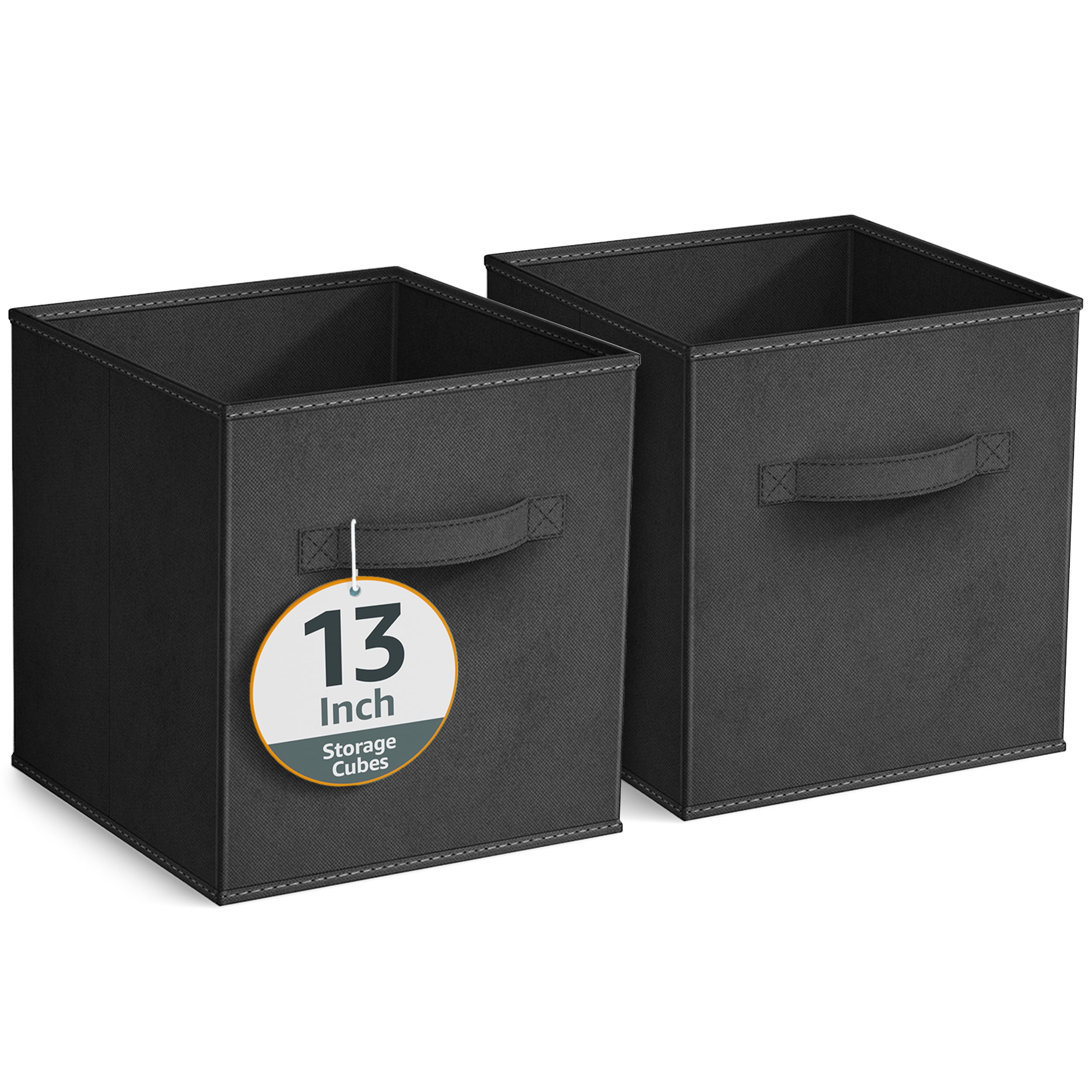 Sorbus 13" Foldable Fabric Storage Cube Bin, Black (2 pack) - Walmart.com