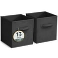 Sorbus 13" Foldable Fabric Storage Cube Bin, Black (2 pack) - Walmart.com