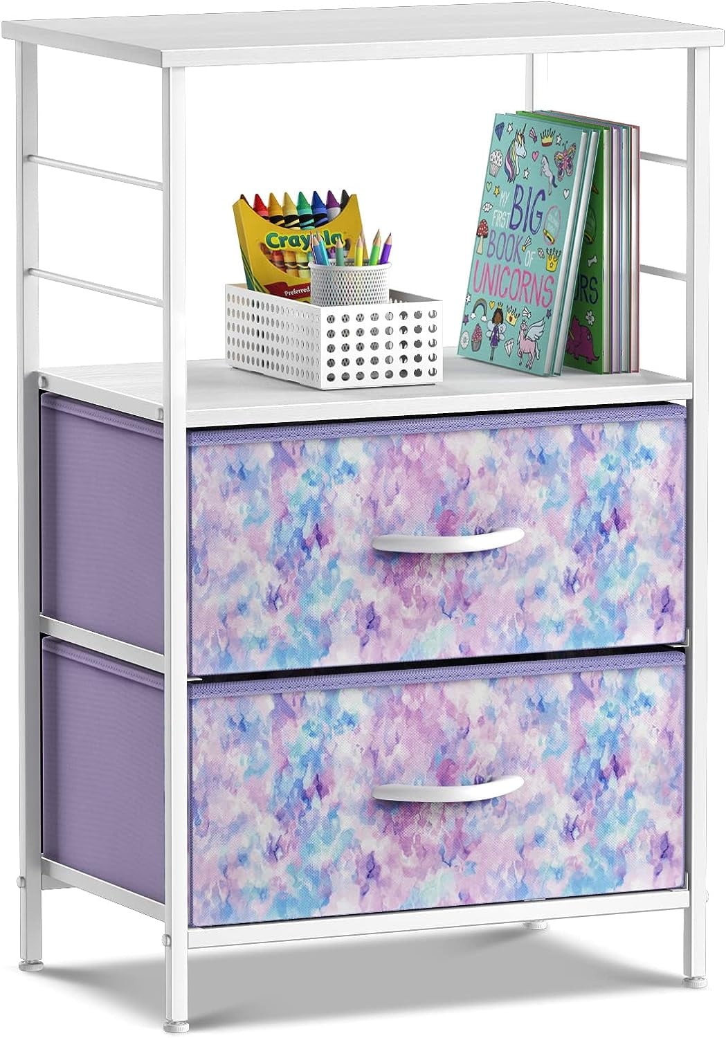 Sorbus 2 Drawer Nightstand with shelf for Bedroom, home & office - Tie ...