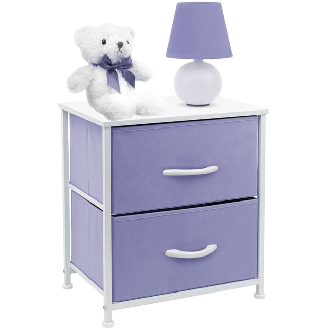 Free Shipping! Sorbus 2 Drawers Nightstand Chest End-Table - Purple ...