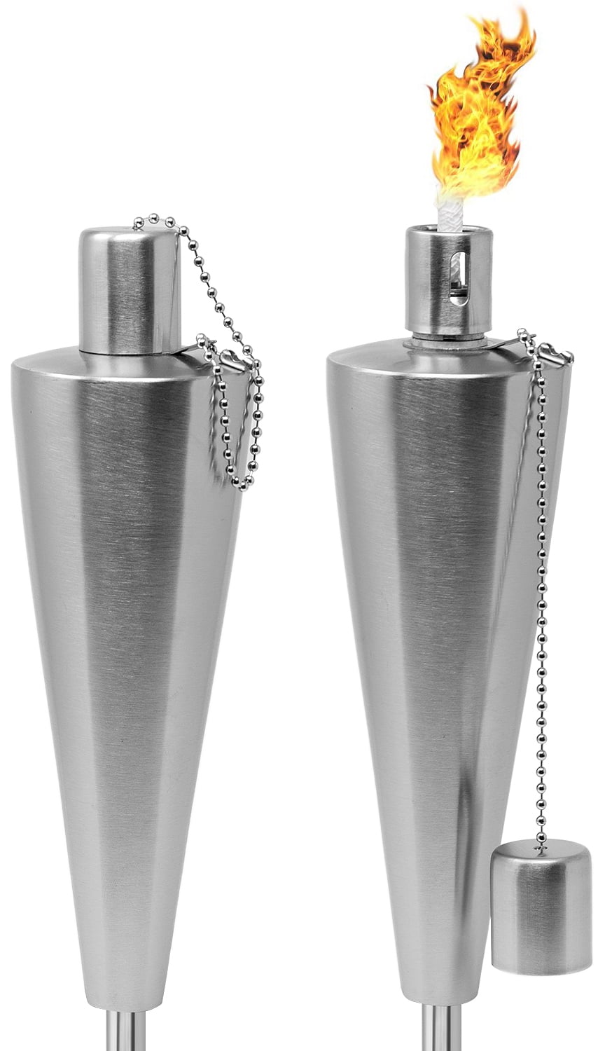 Sorbus 2-Pack Stainless Steel Torches - 5 ft. Long Garden Patio Décor ...