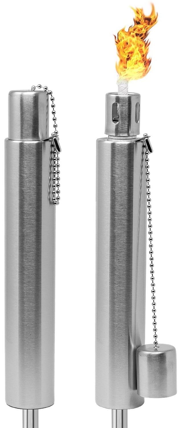 Sorbus 2-Pack Stainless Steel Torches - 5 ft. Long Garden Patio Décor ...