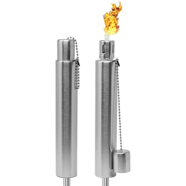 Sorbus 2-Pack Stainless Steel Torches - 5 ft. Long Garden Patio Décor ...