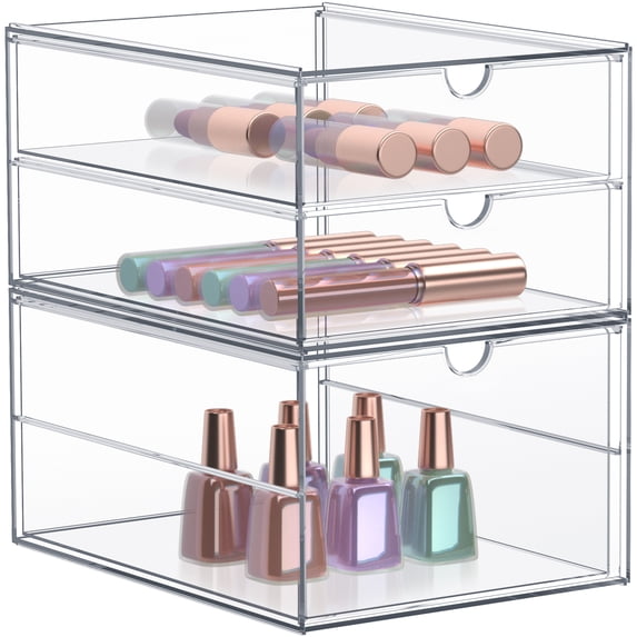 Sorbus 2-Piece Acrylic Makeup Organizer, 3 Drawer Stackable Storage ...