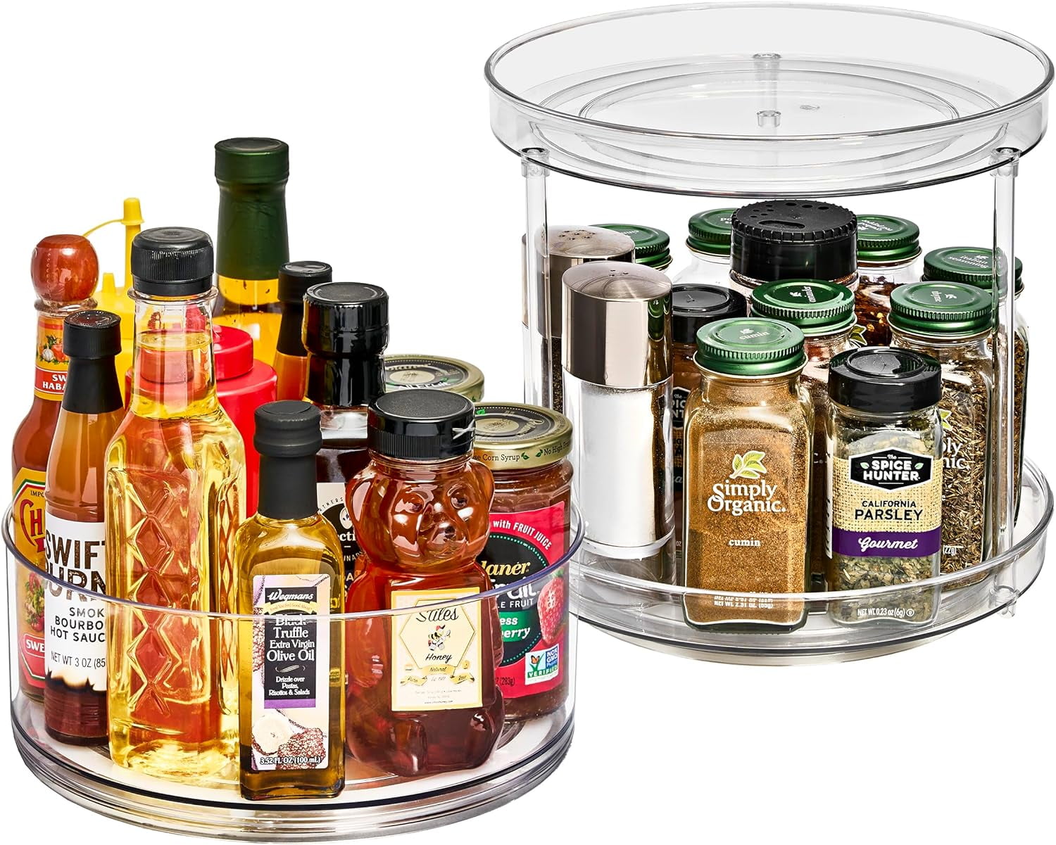 Sorbus 2 Tier Rotating Lazy Susan Turntable Set - Organizer for Cabinet ...