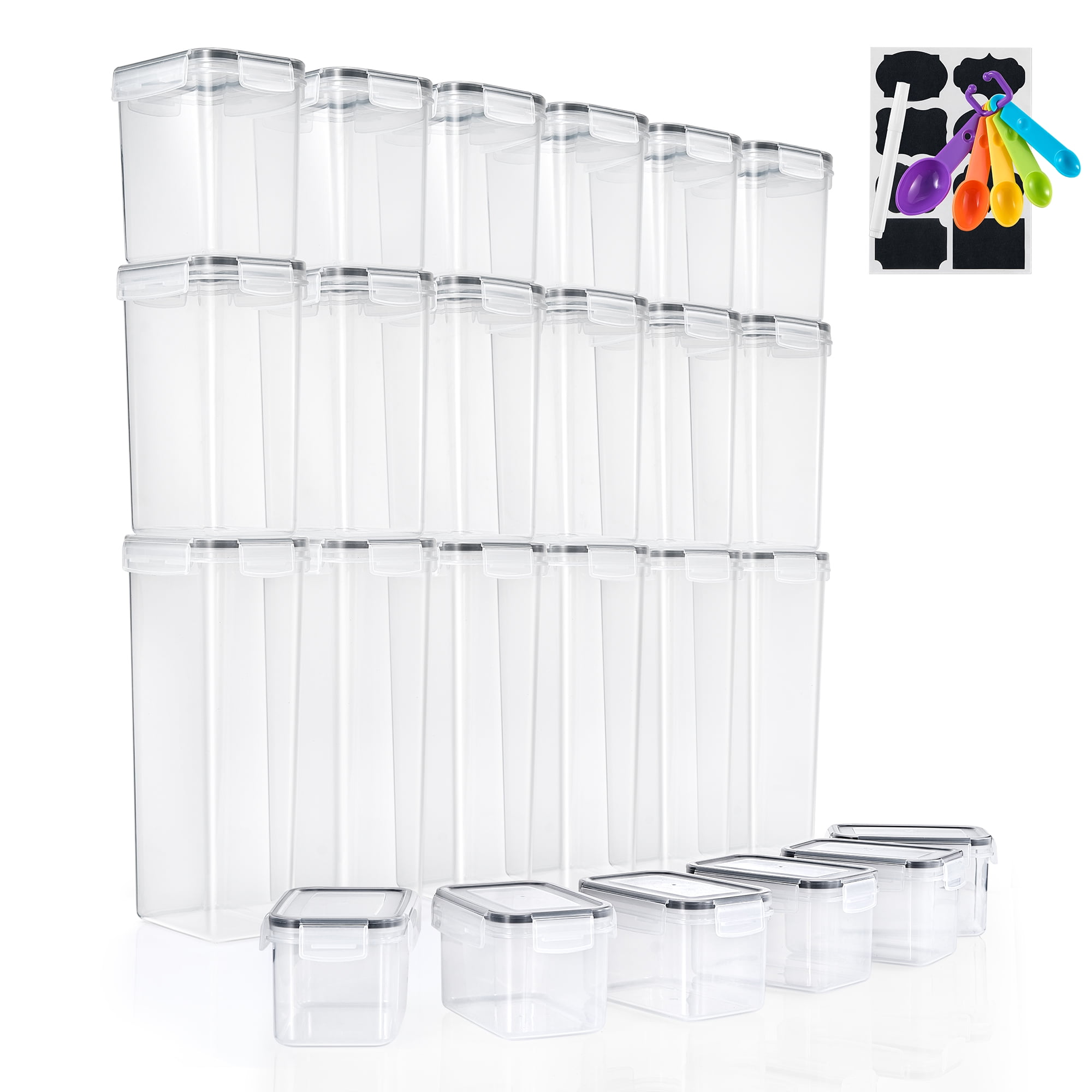 Sorbus 24 Pack Airtight Food Storage Containers with Labels, Marker ...