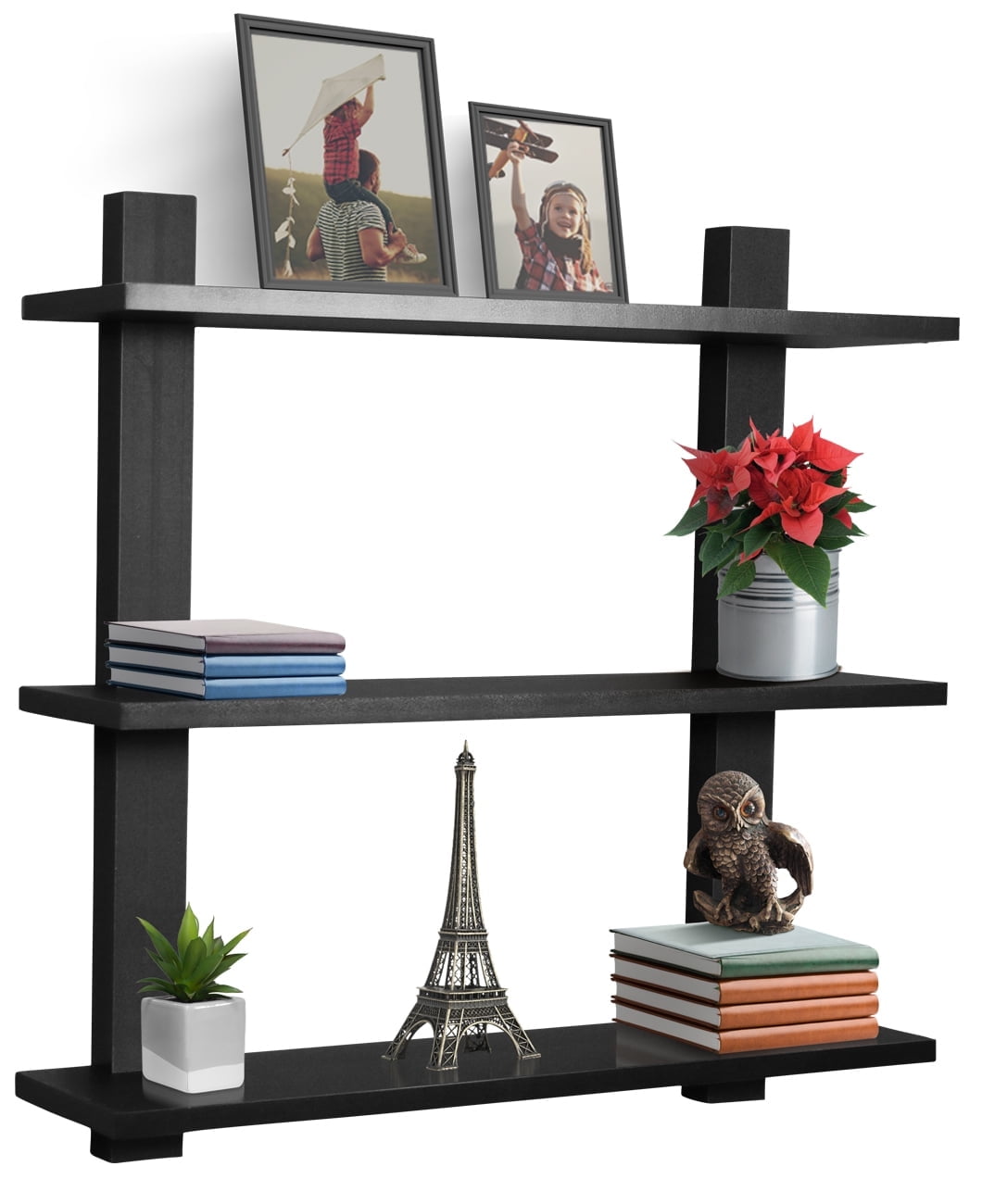 Sorbus 3 Tier Floating Shelves - Wall Decor for Living Room, Bedroom ...