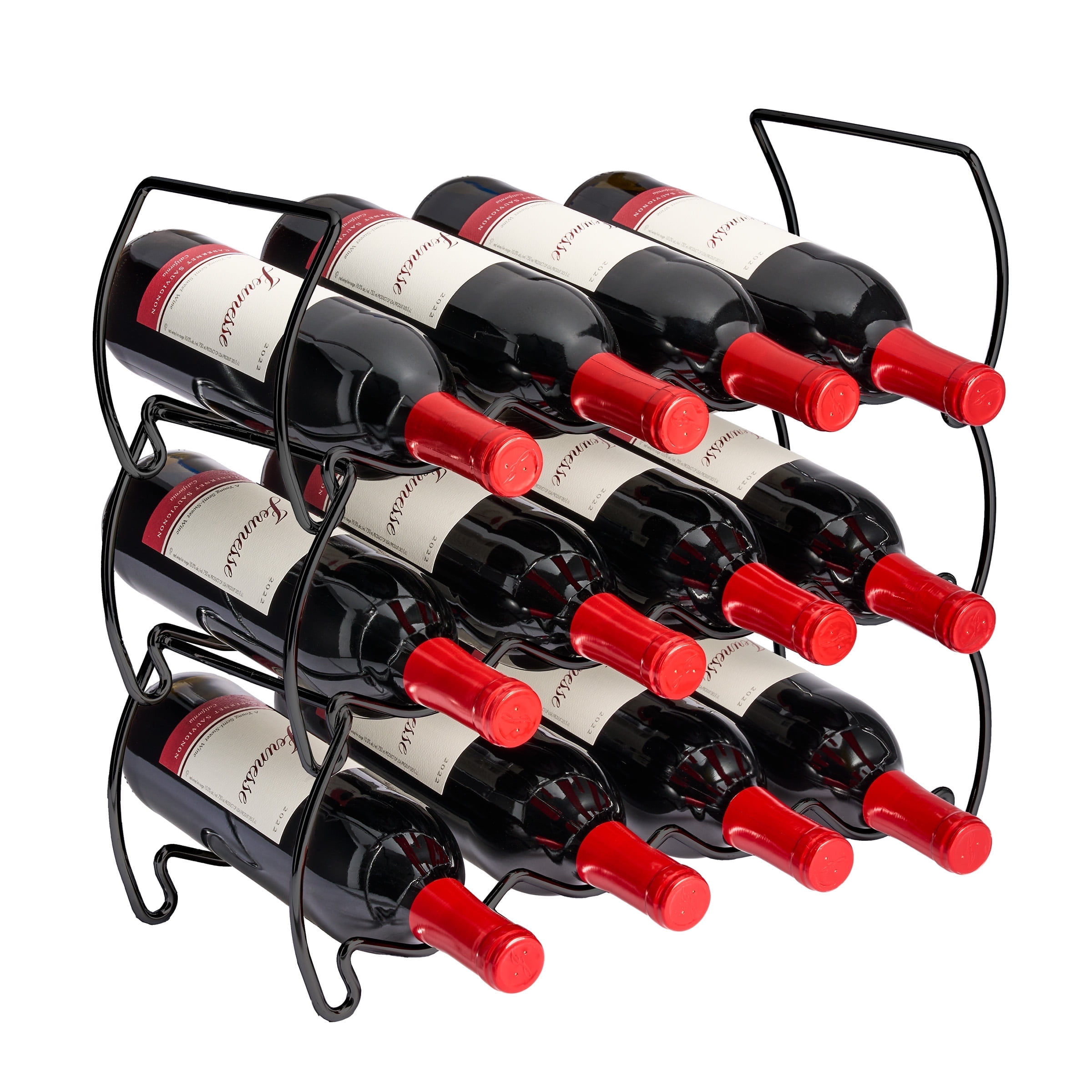 Sorbus 3-Tier Stackable Wine Rack - Classic Style Wine Racks for ...