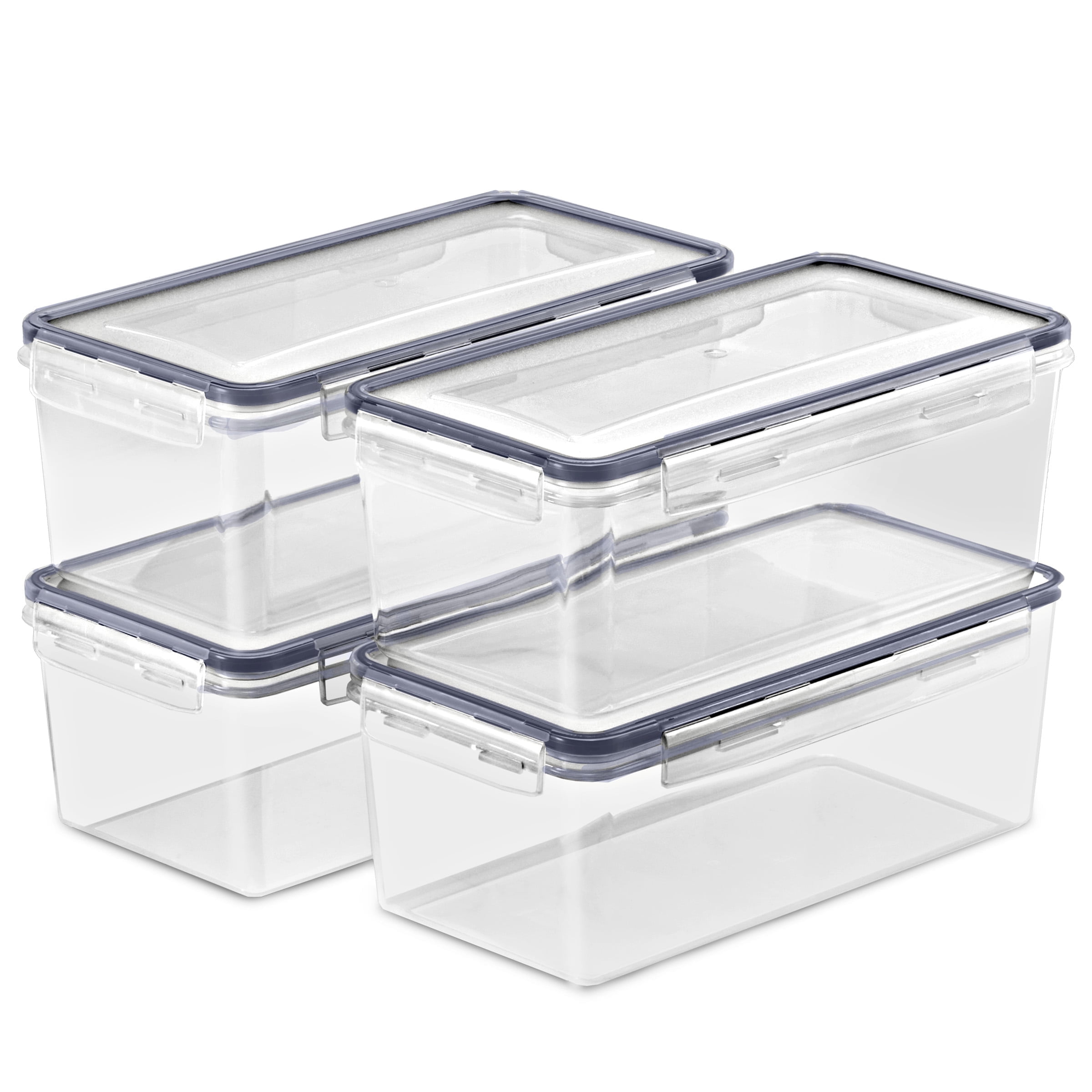 Sorbus 4-Pack Black Plastic Stackable Food Storage Containers - Walmart.com