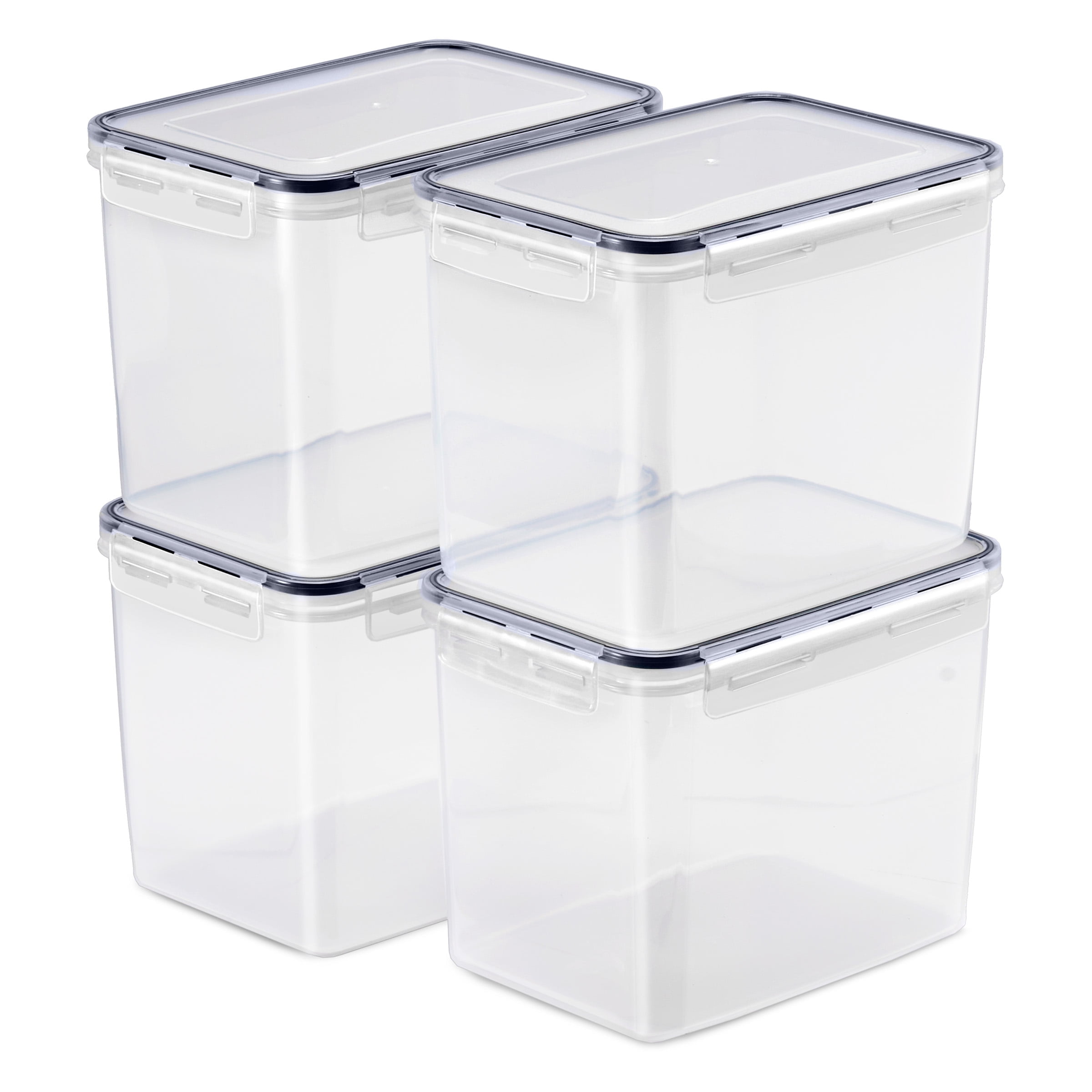 Sorbus 4-Pack Airtight Food Storage Containers – Four-Way Snap Lids for ...