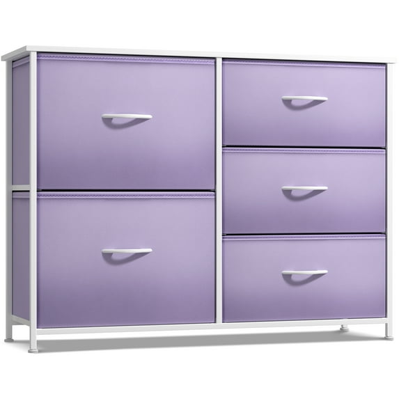 Sorbus 5 Drawer Dresser Storage Chest with Steel Frame, Wood Top ...