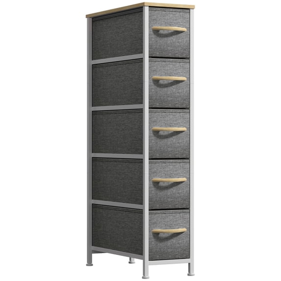 Sorbus 5-Drawer Narrow Dresser, Slim Storage Chest with Fabric Drawers ...
