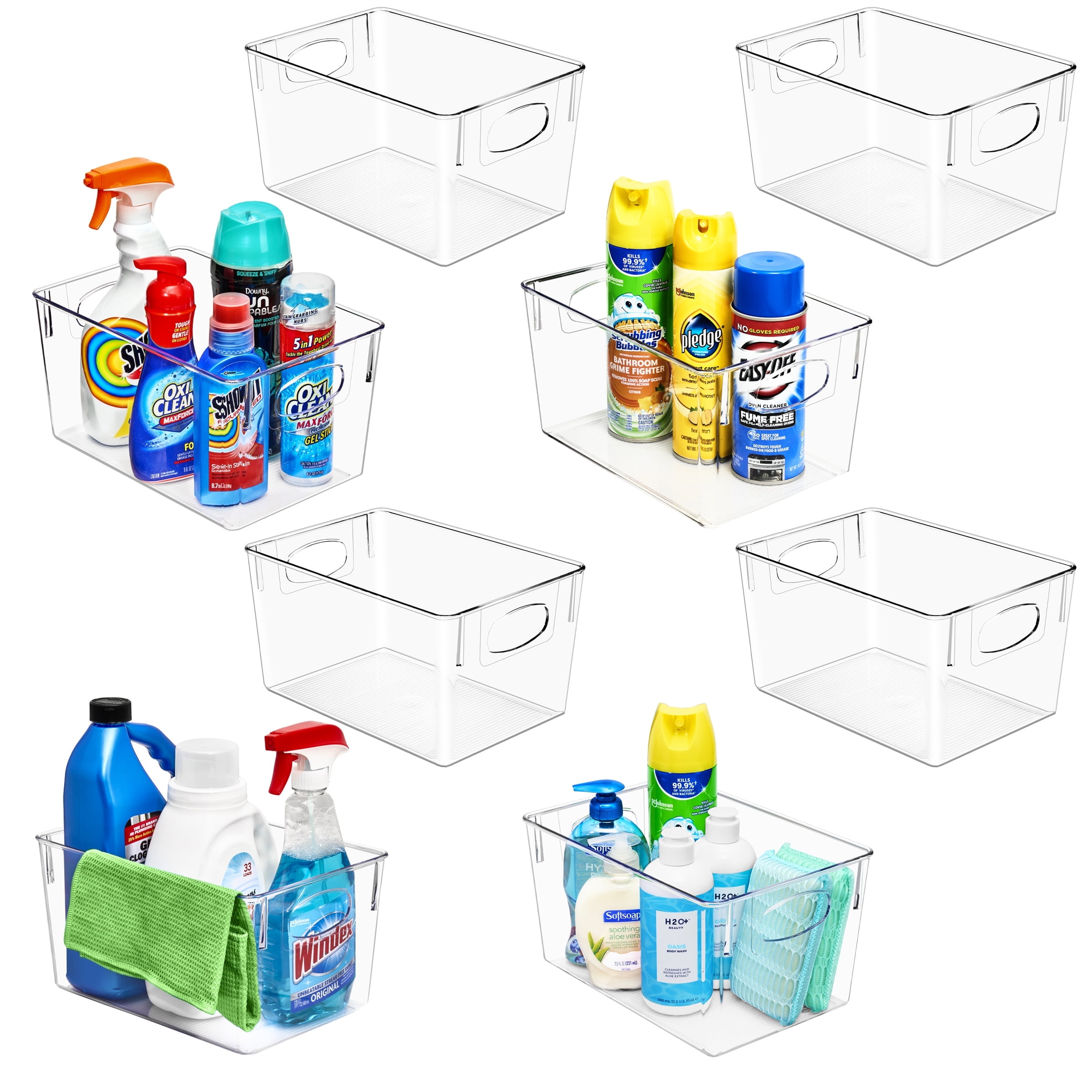 Sorbus 8 Pack Large Clear Plastic Storage Bins, Clear Organizer Bins ...