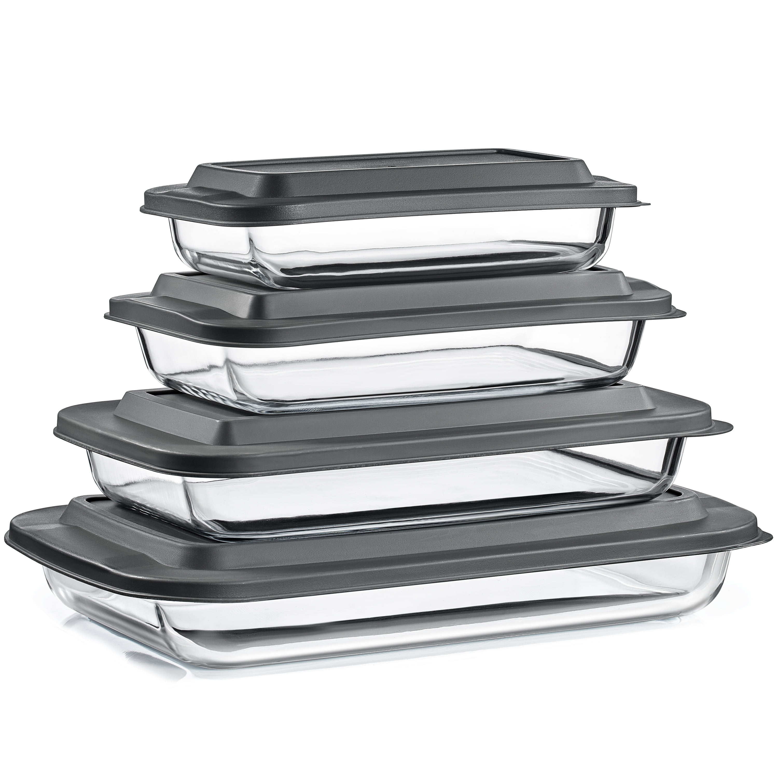 Sorbus 8-Piece Deep Glass Baking Dish Set with Lids - Versatile ...