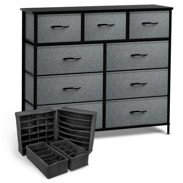 Sorbus 9-Drawer Dresser with Foldable Fabric Drawer Dividers: Ideal for ...